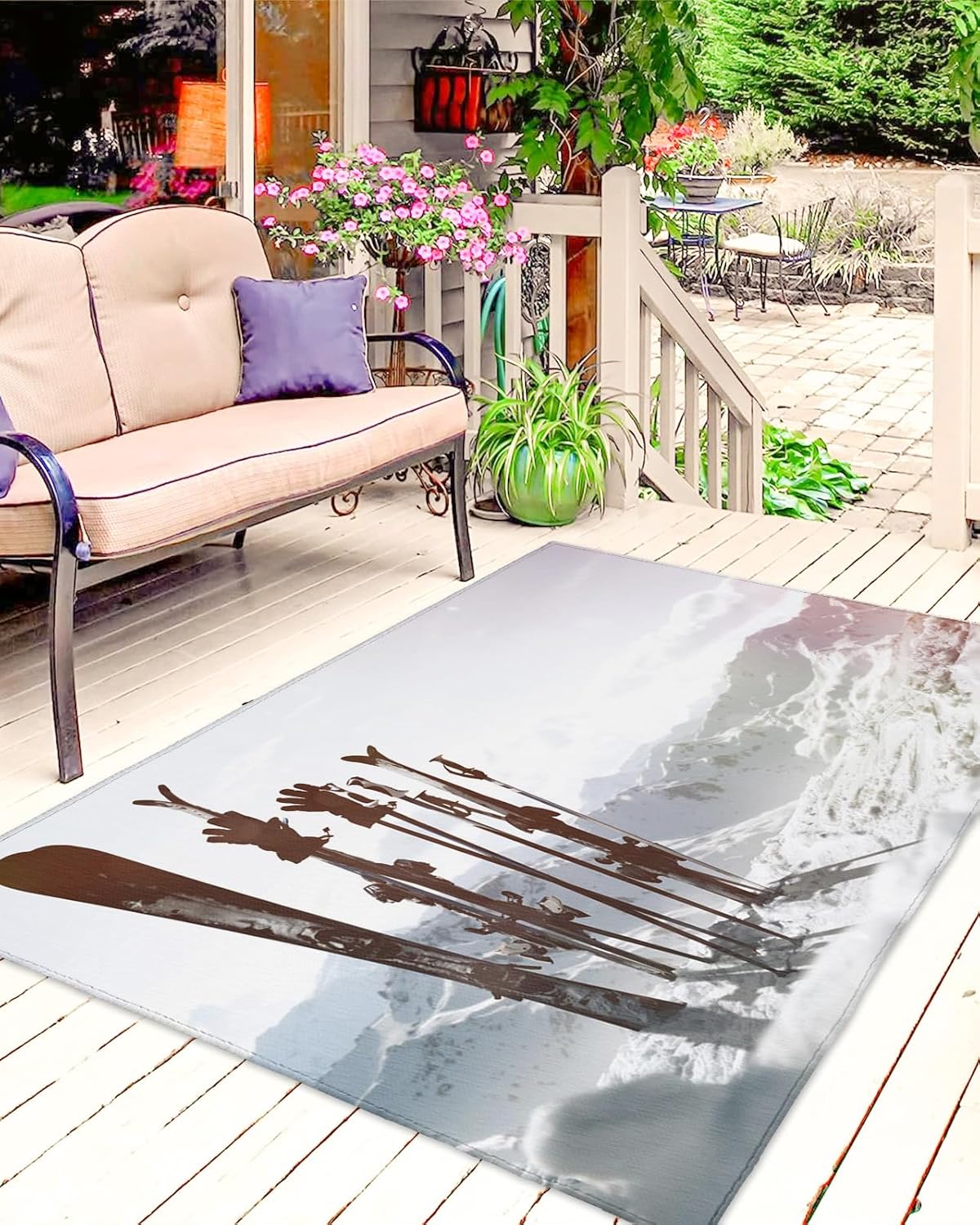 Amazon.com: Waterproof Outdoor Rugs Carpet 6x9 Ft Snow Mountain Ski ...