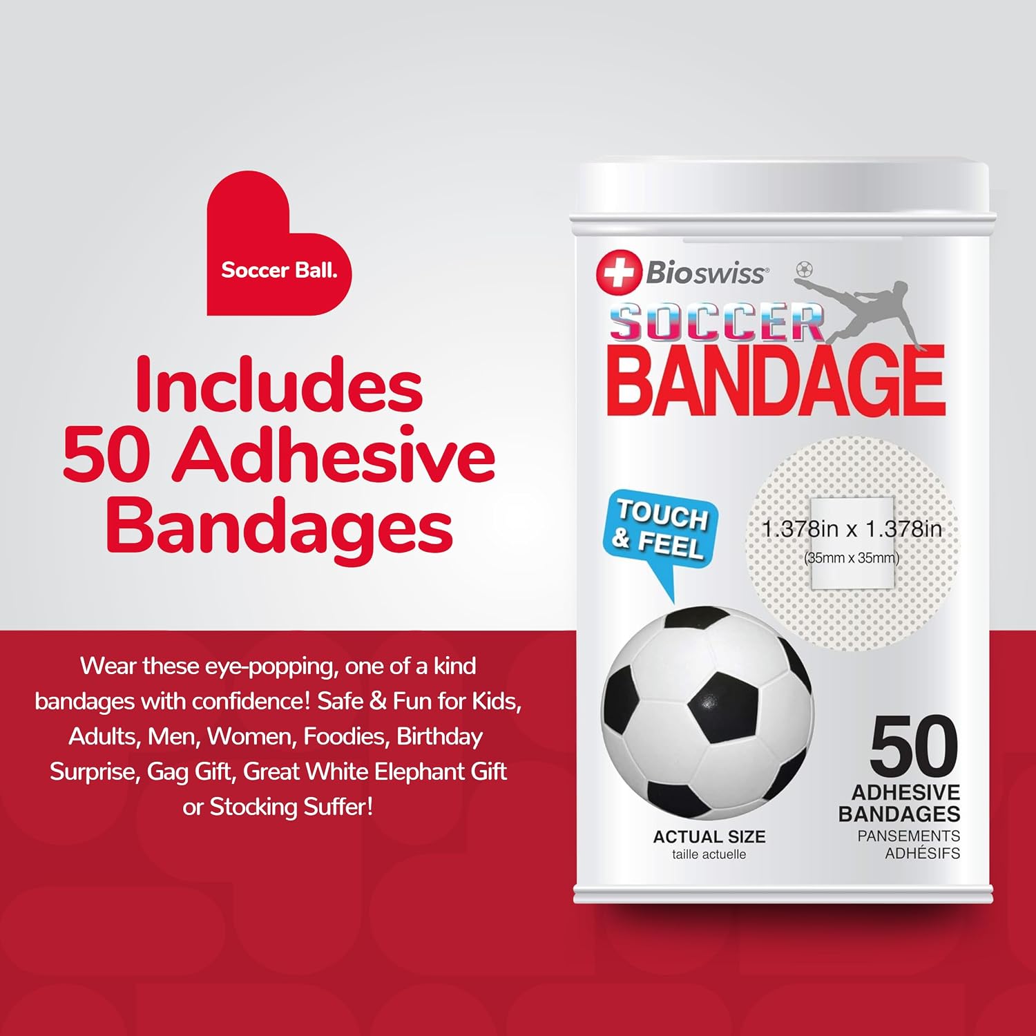 BioSwiss Bandages, Soccer Ball Shaped Self Adhesive Bandage, Latex Free ...
