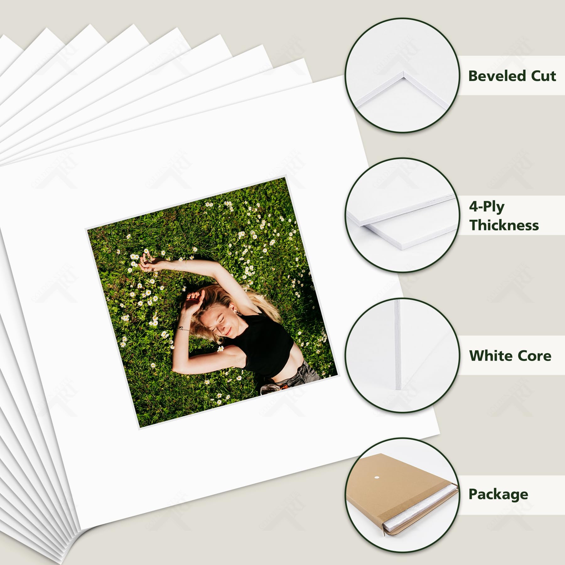 Snapklik.com : Pack Of 10 Acid Free 10x10 For 6x6 White Picture Mats ...
