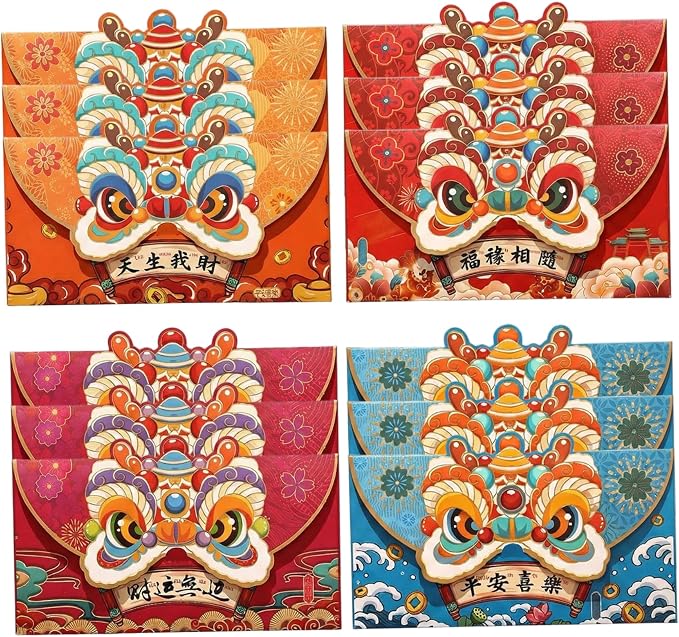 Amazon.com : 12Pcs Chinese New Year Red Envelopes 2026 Red Envelopes ...