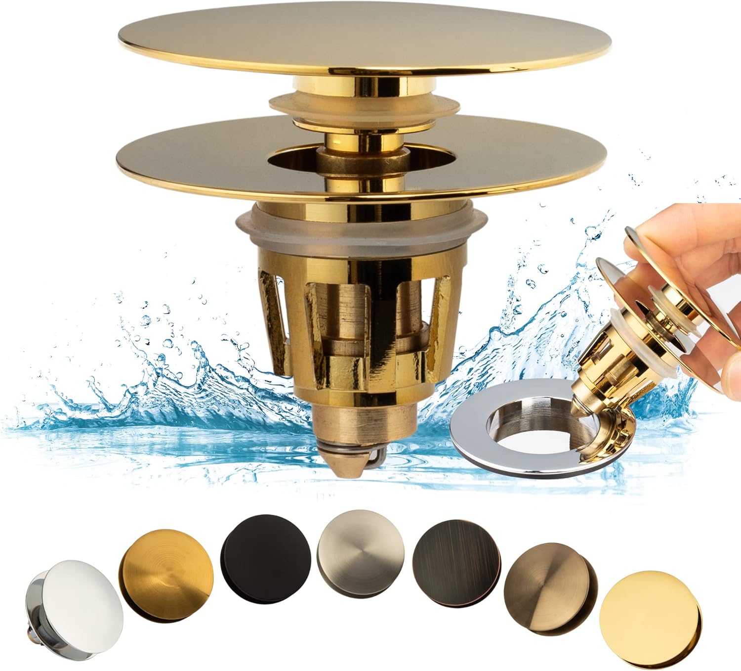 Artiwell Universal Bathroom Sink Drain Stopper, Fits Most Pop-Up Drains ...