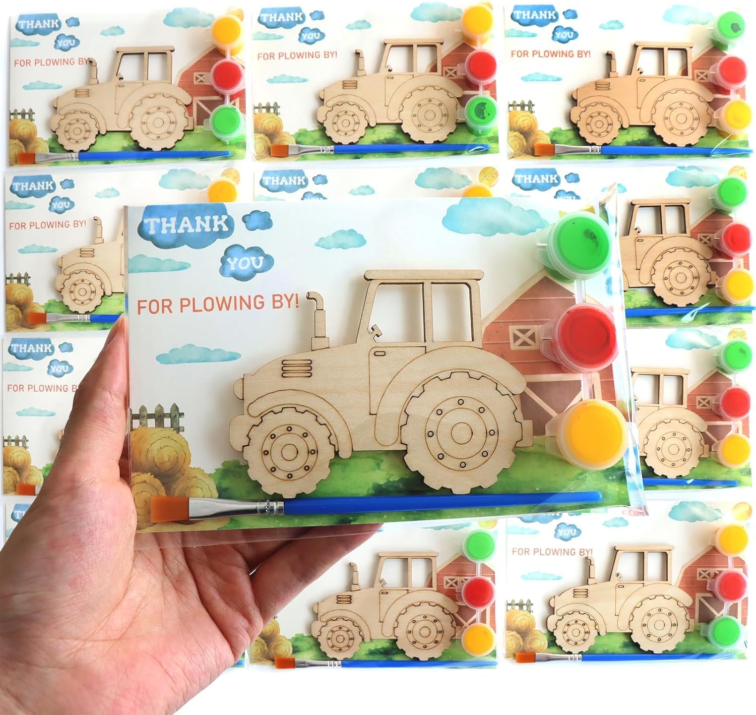 Amazon.com: 12 Pack Pre-Packaged Tractor Party Favors, Wooden Tractor ...