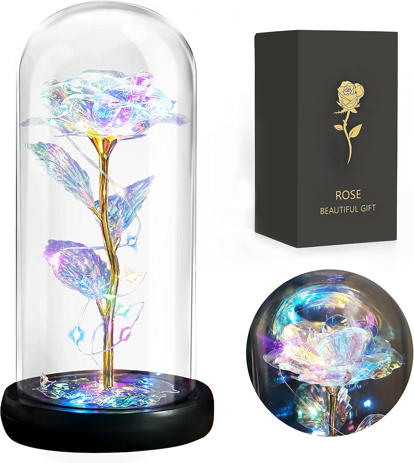 Amazon.com: Light Up Forever Rose Artificial Flower Valentines Day Gift ...