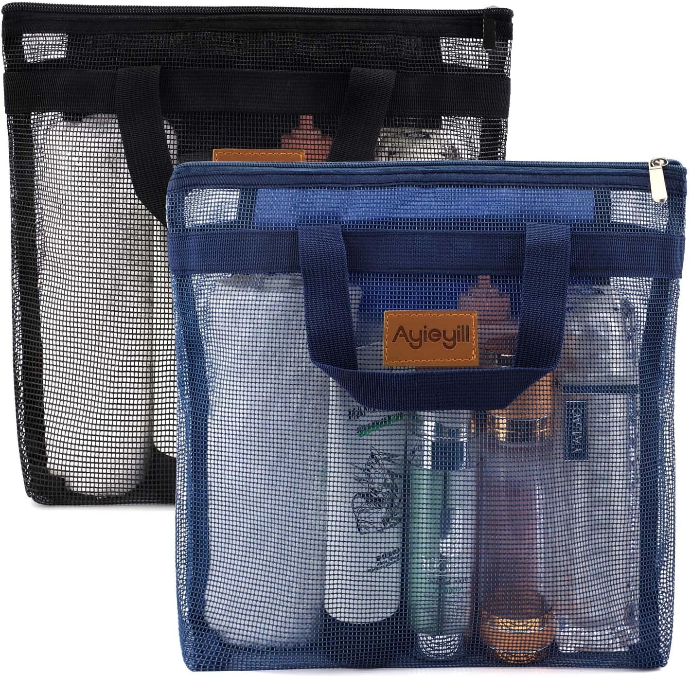 Amazon.com: 2 Pcs Shower Mesh Caddy Bag Quick Dry Hanging Toiletry and ...