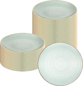 Amazon.com: Restaurantware Plastic Plates 20 Pcs 10" Gold Rimmed ...