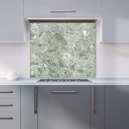 Premium Polished Sage Green Quartz Effect Kitchen Splashback 6mm ...