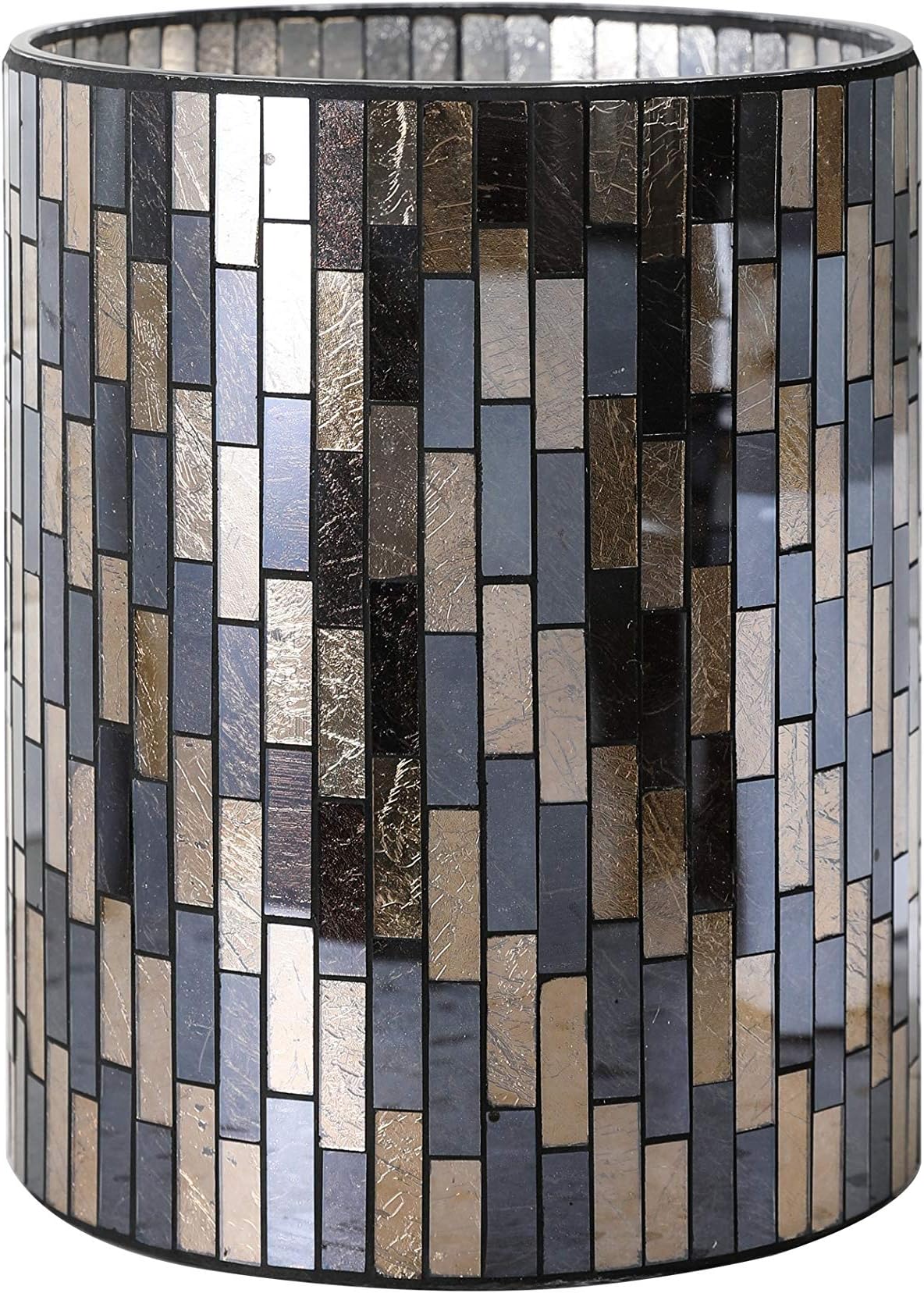 Amazon.com: WHOLE HOUSEWARES | Bathroom Wastebasket | Mosaic Glass ...