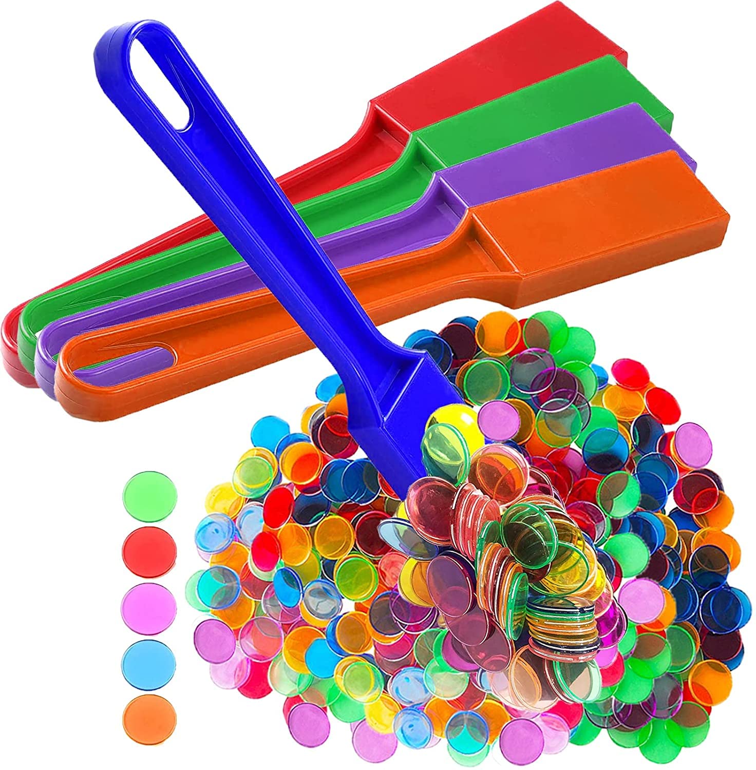 Bingo Magnetic Wand With 100 Metal Ringed Chips Transparent Magnetic ...