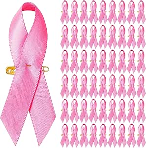Amazon.com: 72Pcs Pink Ribbon Pins Breast Cancer Awareness Lapel Pins Bulk Set,Fundraising Pink ...