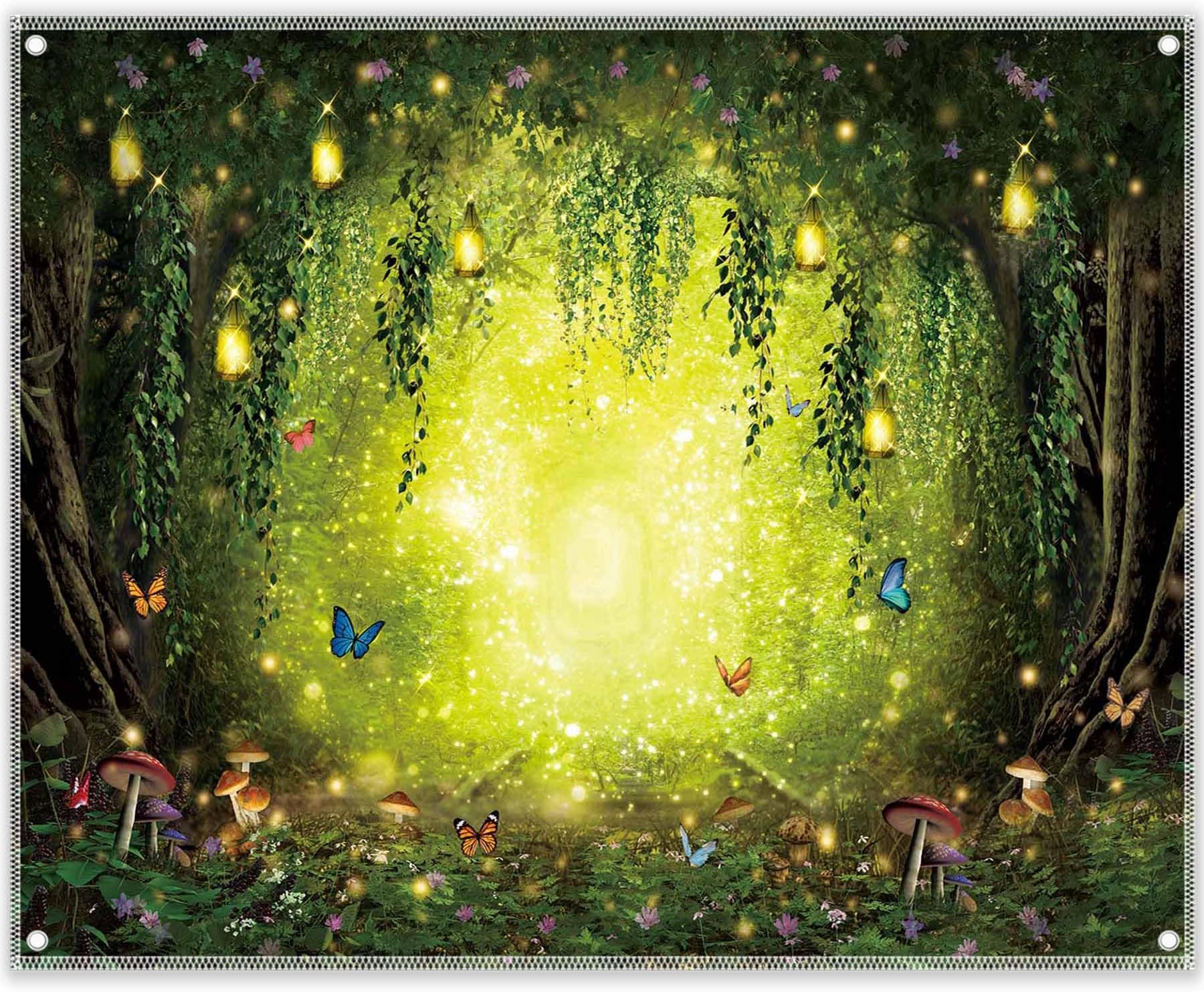 Amazon.com : Spring Enchanted Forest Backdrop 10x8ft Fairy Tale ...