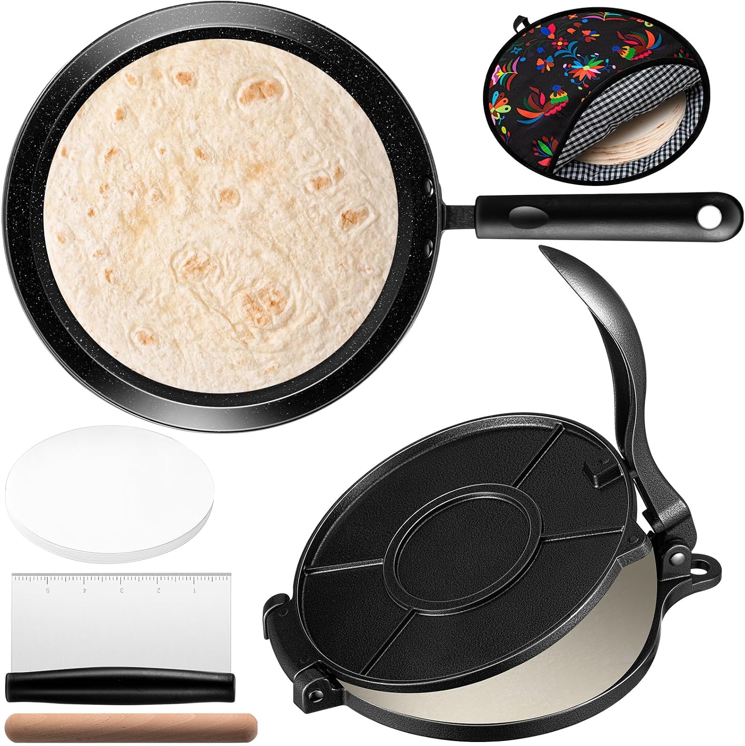 Amazon.com: Willinglong 6 Pcs Tortilla Press Set 8inch Aluminum Alloy ...