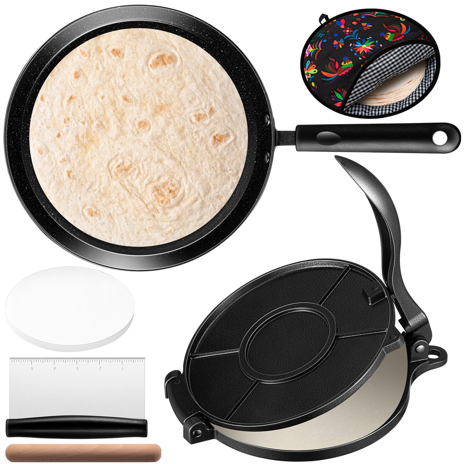 Amazon.com: Willinglong 6 Pcs Tortilla Press Set 8inch Aluminum Alloy ...