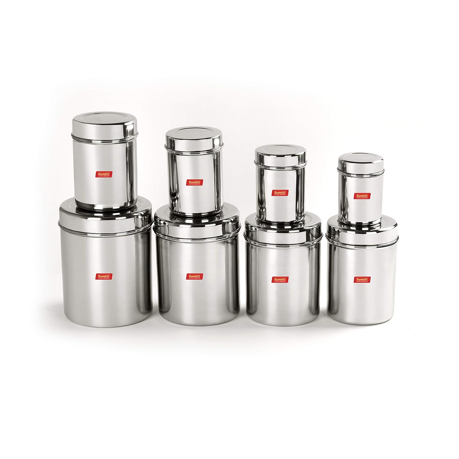 Buy Sumeet Stainless Steel Vertical Canisters/Ubha Dabba/Storage ...