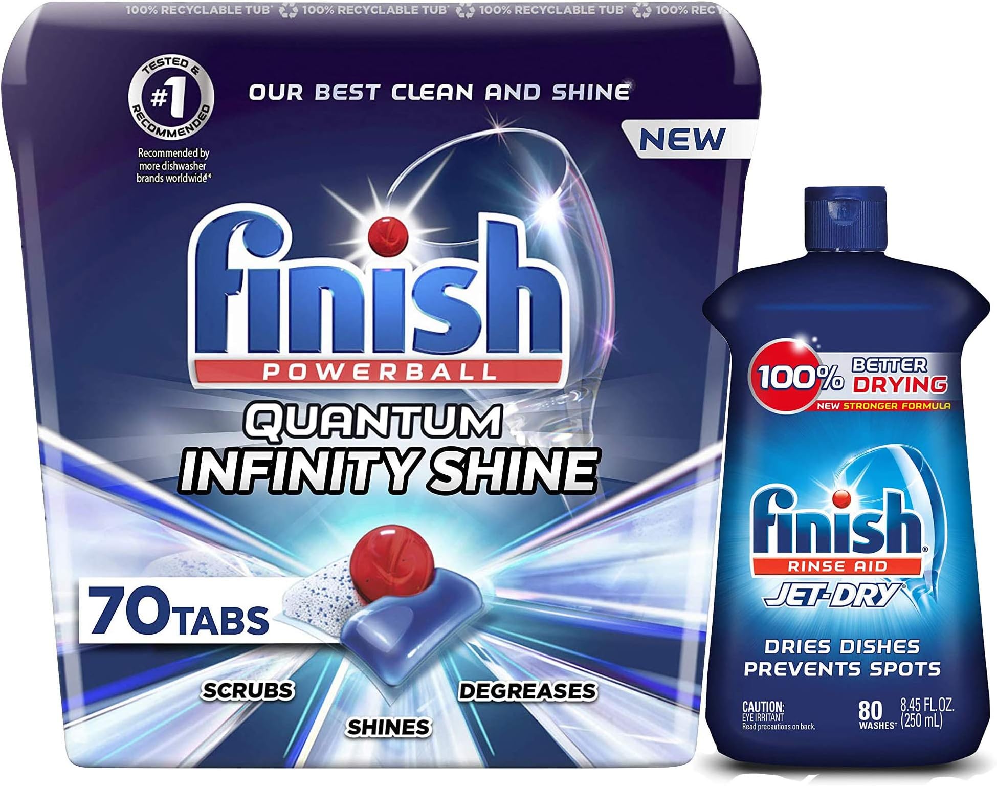 Amazon.com: Finish Quantum Infinity Shine - 70 Count - Dishwasher ...