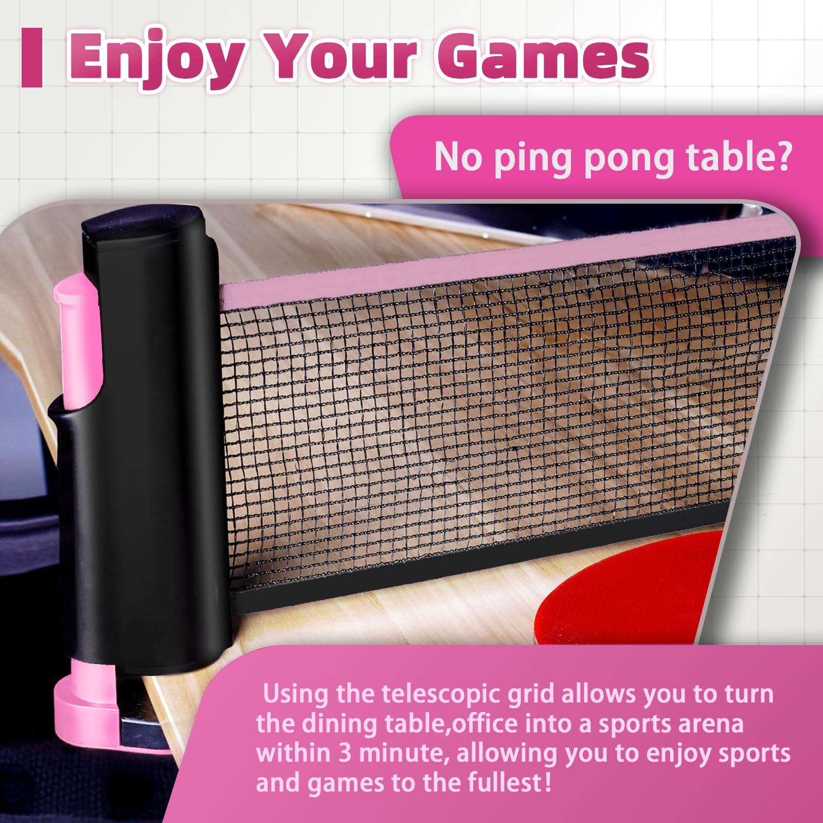 Snapklik.com : Sportout Retractable Ping Pong Net 72-Inch Table Tennis Net