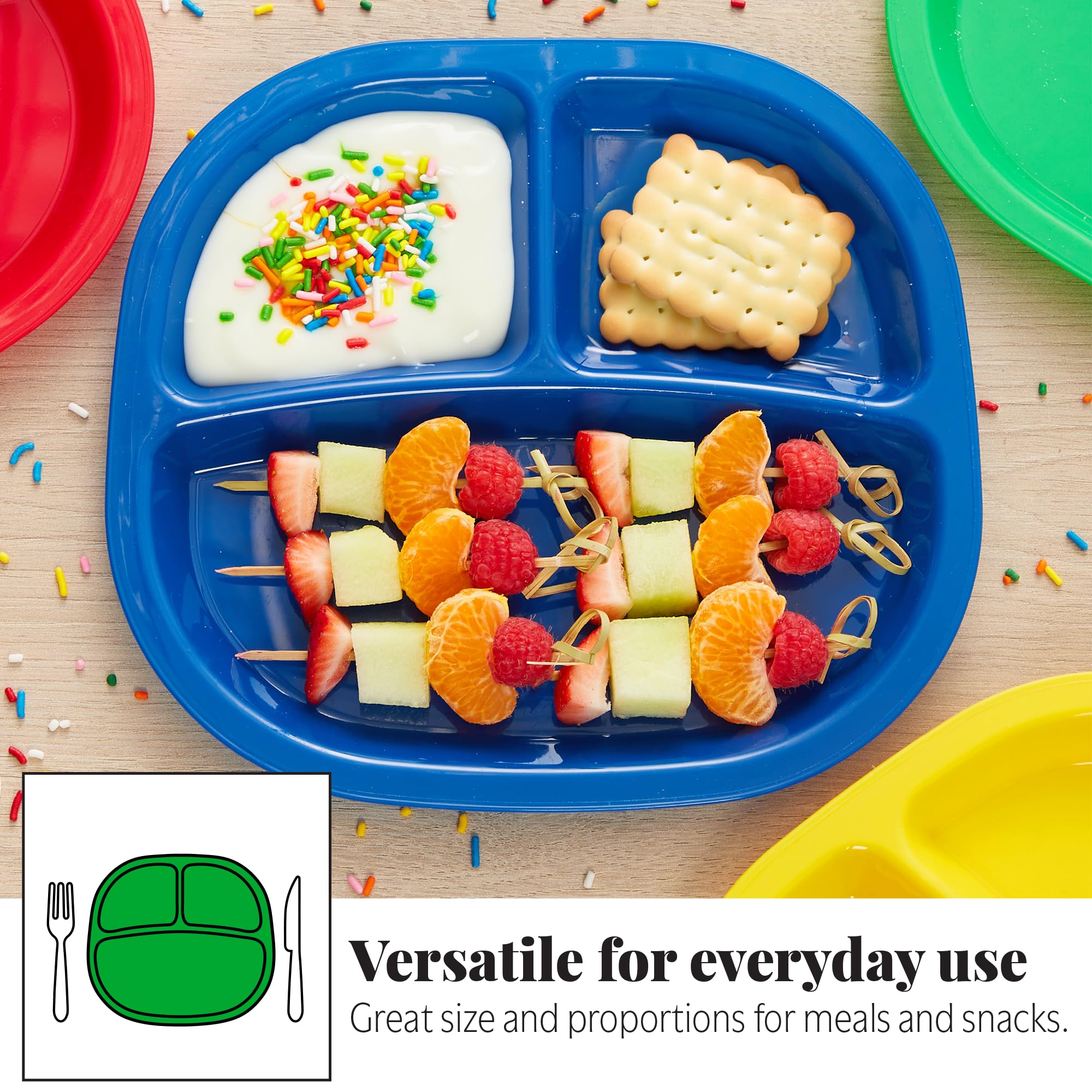 Snapklik.com : US Acrylic Harmony 3-compartment Divided Plastic Kids ...