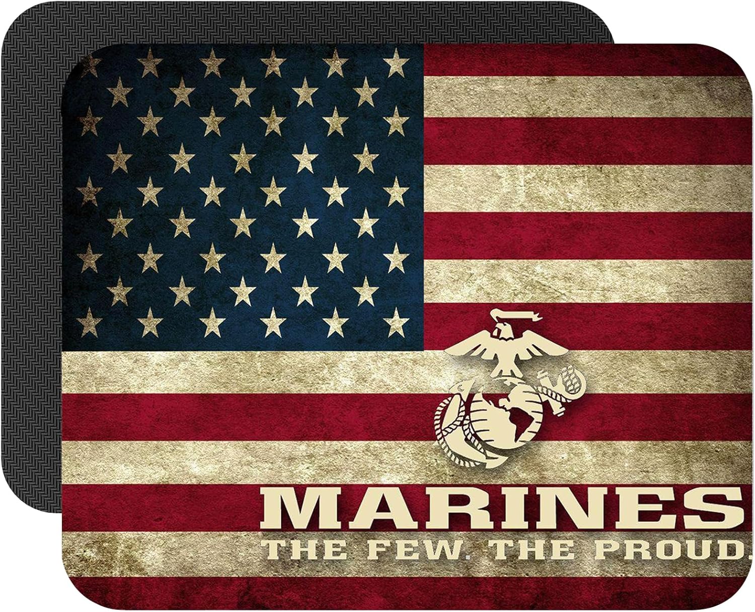Patriotic Mouse Pad - American Marines Mouse Mat Flag and Emblem Design ...