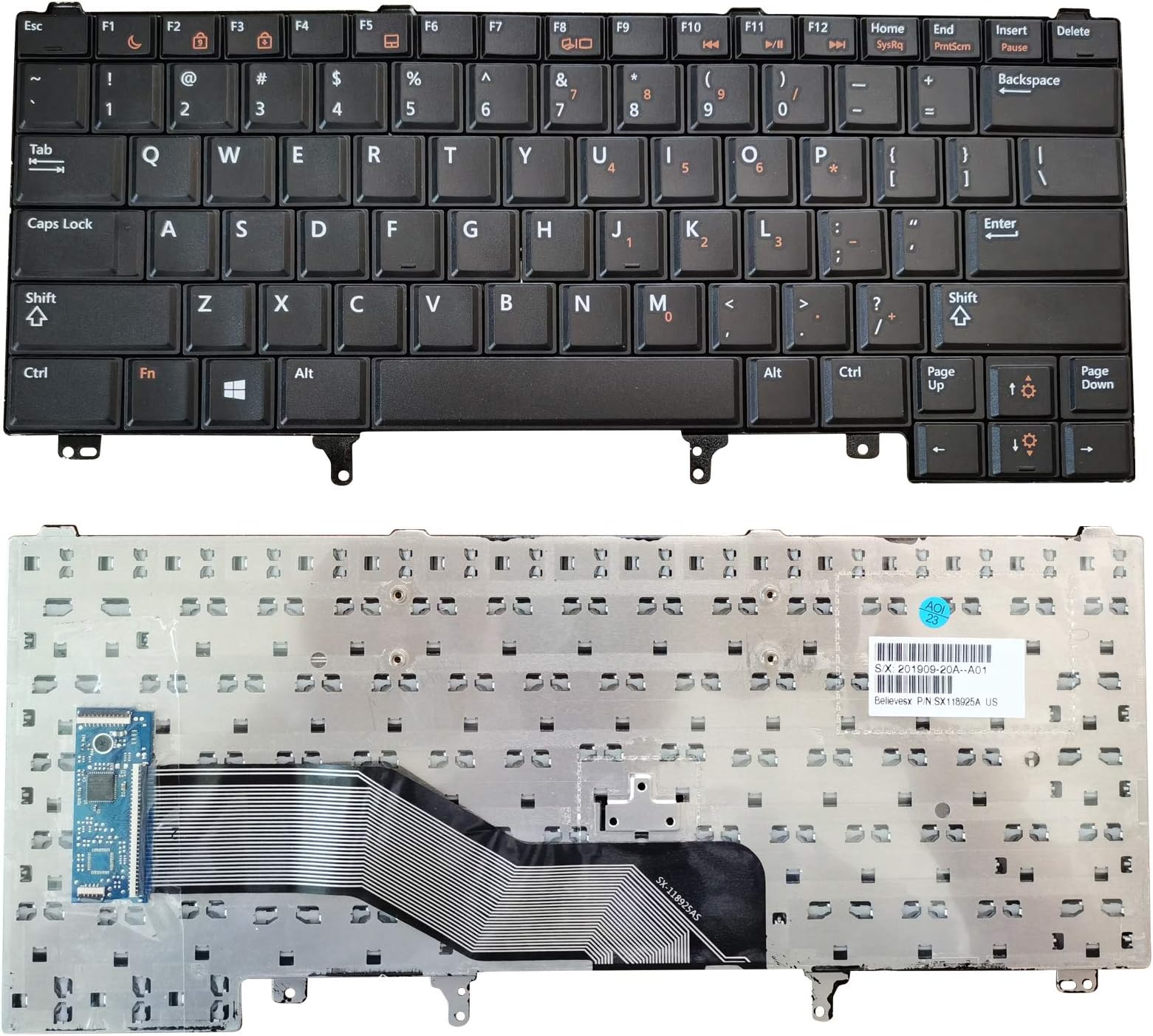 Amazon.com: SUNMALL US Layout Replacement Keyboard Without Backlit ...