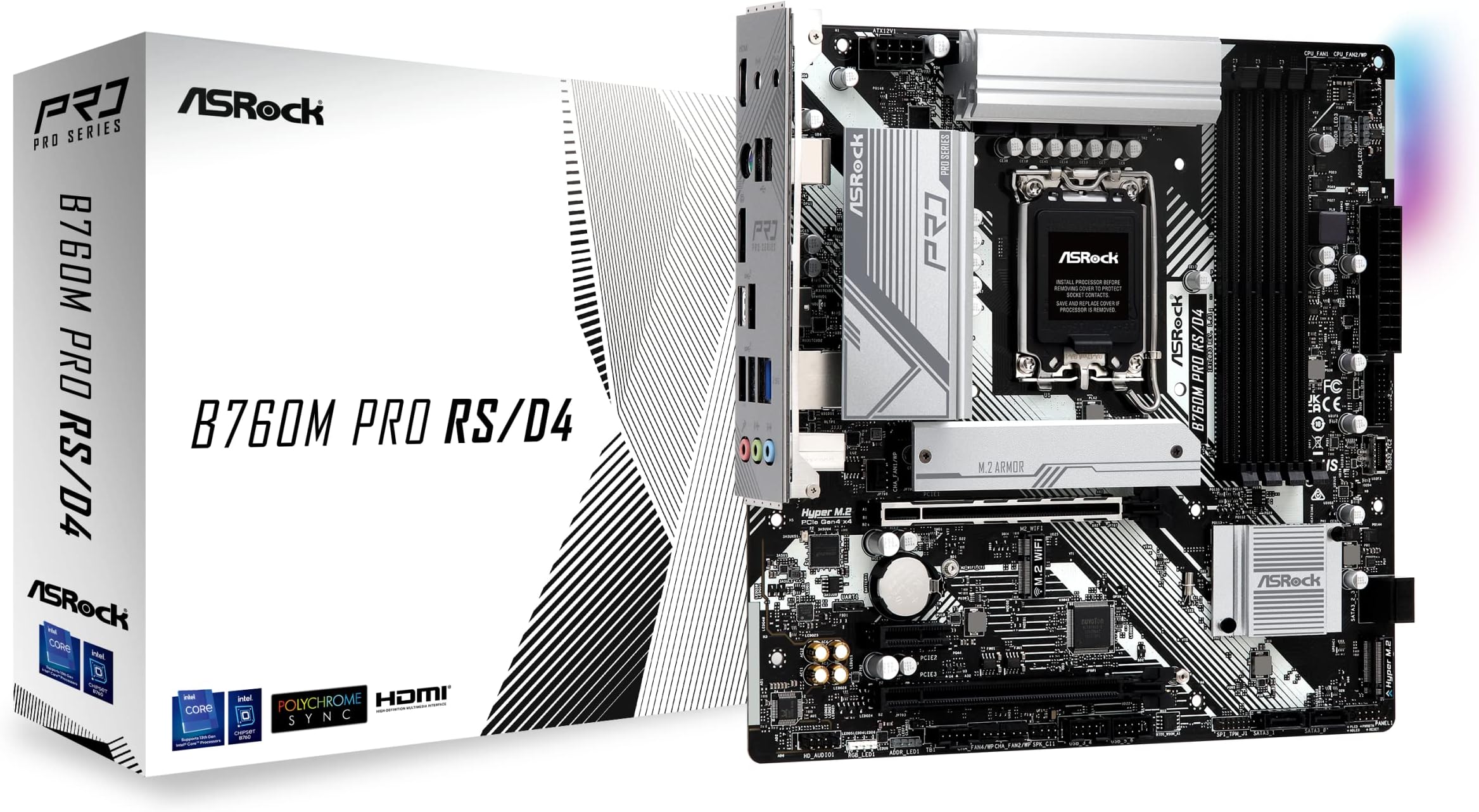 Amazon.com: ASRock B760M Pro RS/D4 Motherboard, Compatible with Intel ...