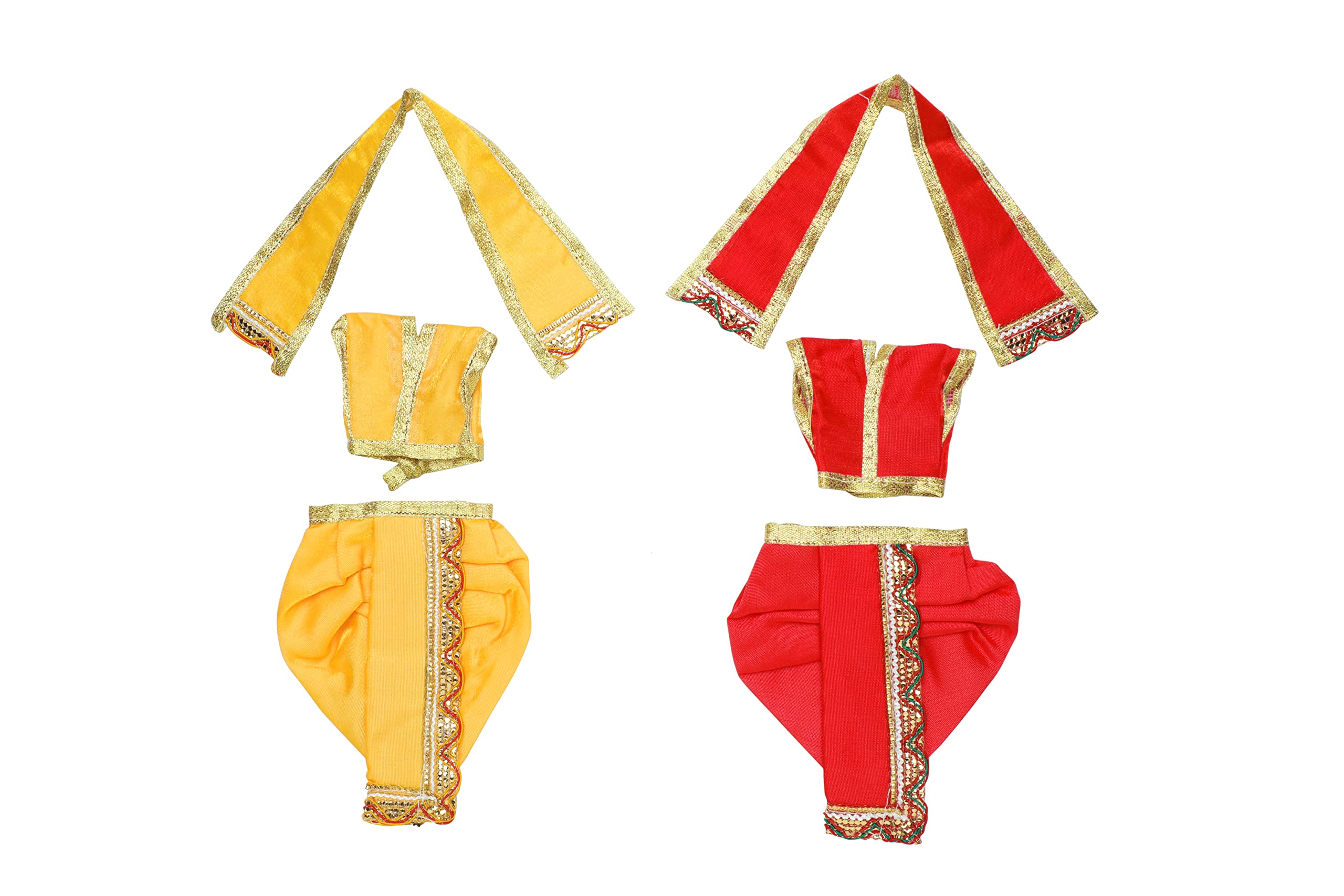 Buy Aditri CreationSet of 2 Red & Yellow Ganpati/Krishna Dhoti Dress ...