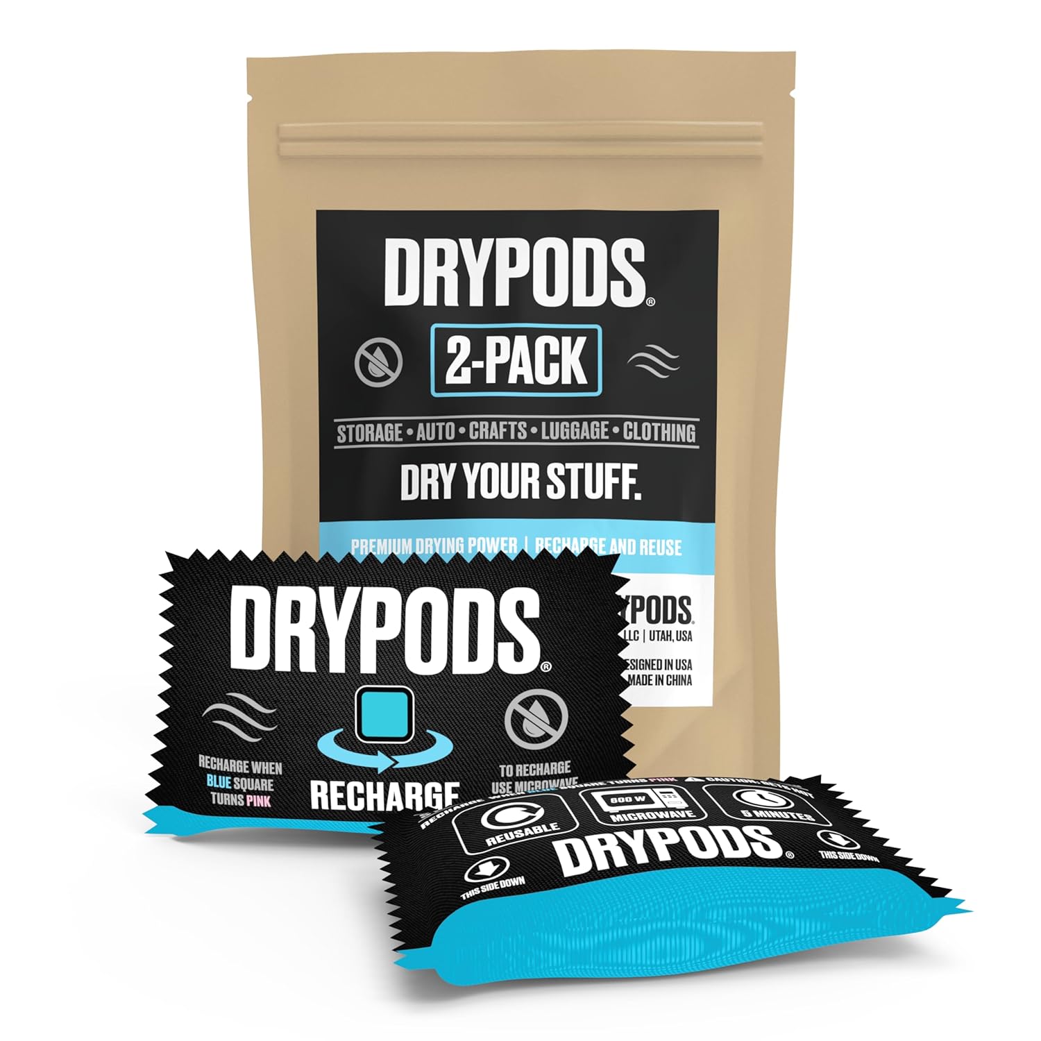DRYPODS Rechargeable Desiccant Packs for Safe Storage | Moisture ...
