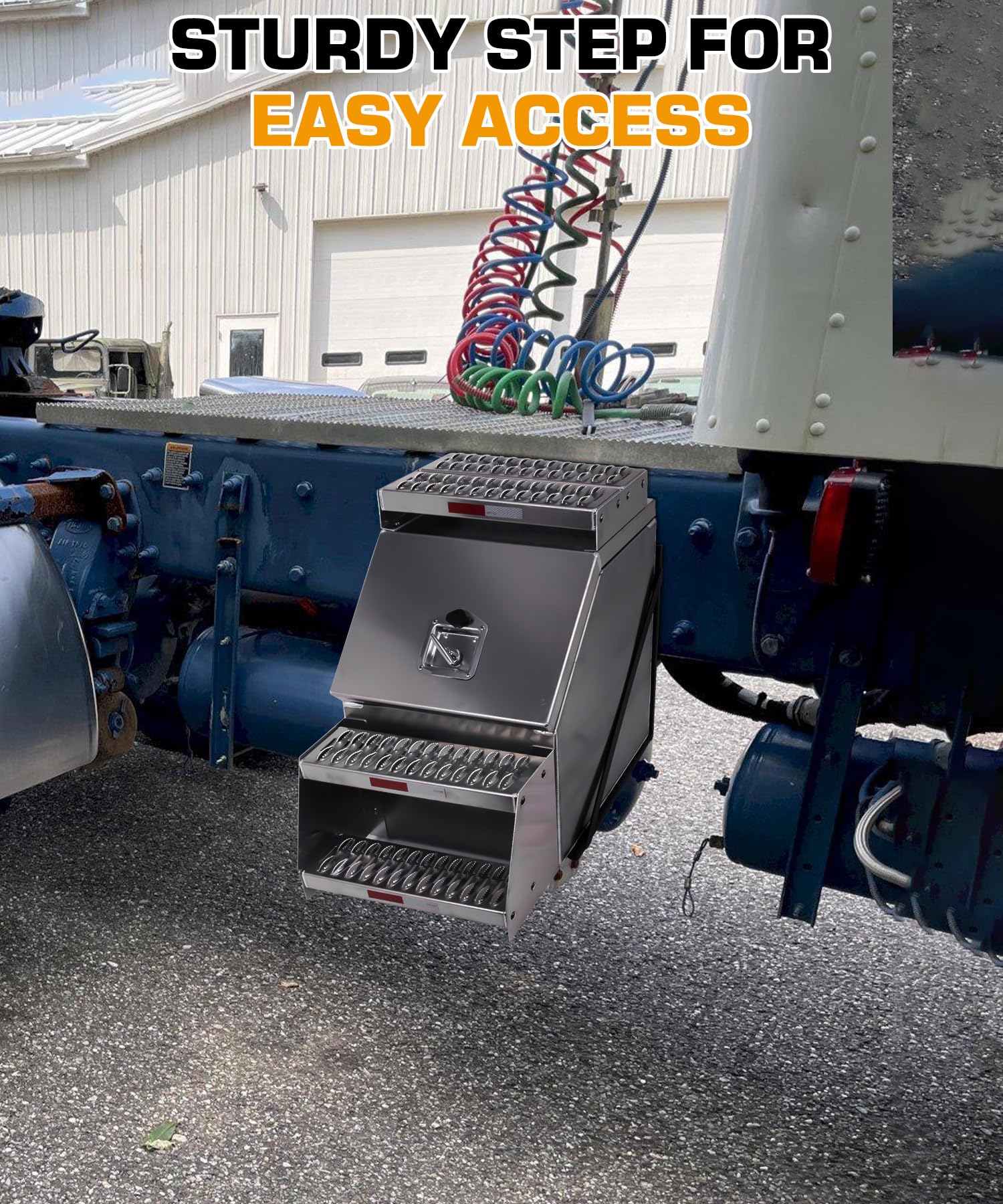 Snapklik.com : Aluminum Side Storage Saddle Step Box Heavy Duty Tool ...