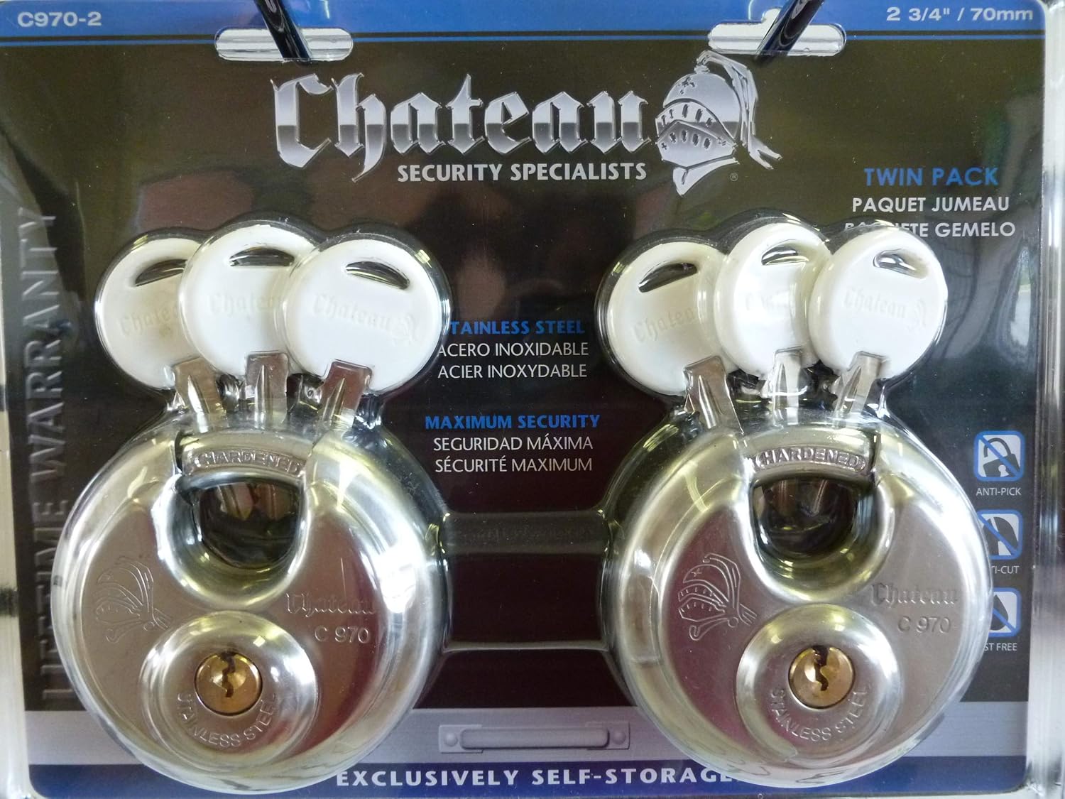 Chateau Keyed Alike Round Disc Padlocks (6 Keys) - - Amazon.com