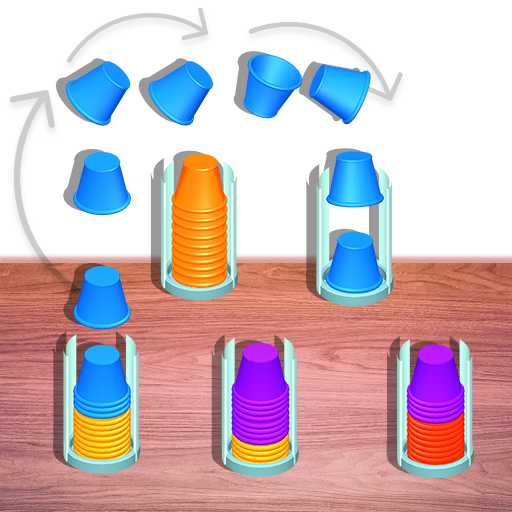 Cup Color Sort Master Match Puzzle 3D: Match Colored Cups Stack Sorting ...
