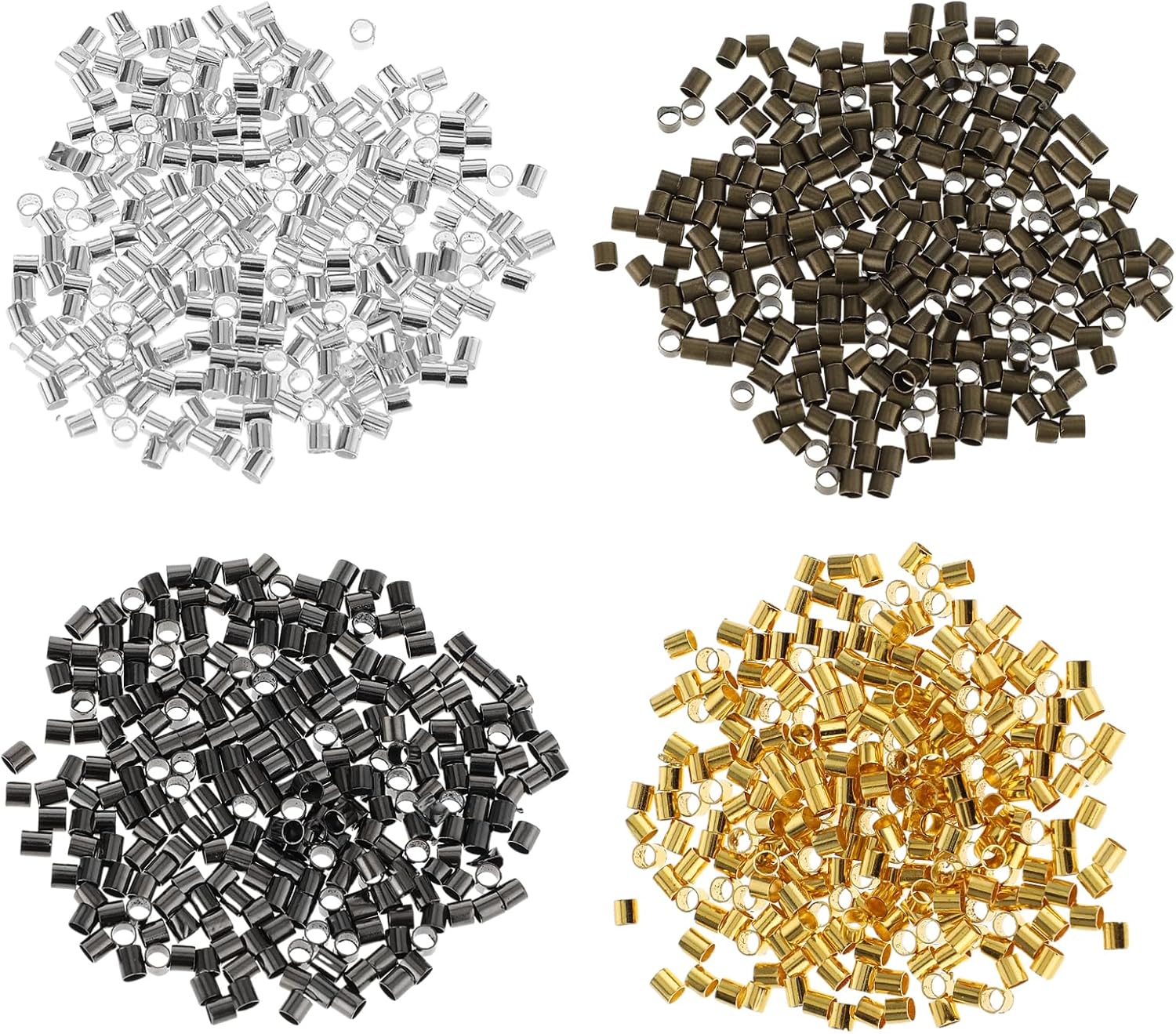 Amazon.com: Crimp Beads for Jewelry Making, Teaaha 1000 PCS Plated ...