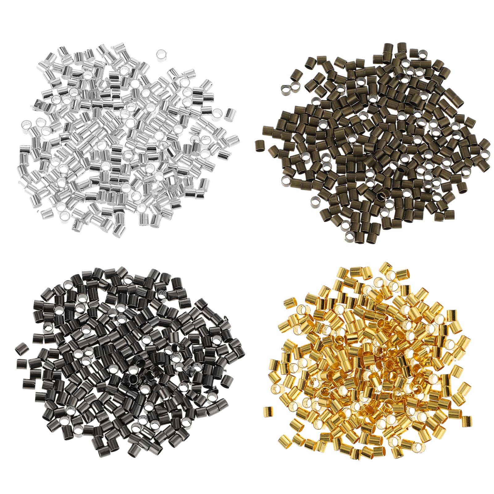 Amazon.com: Crimp Beads for Jewelry Making, Teaaha 1000 PCS Plated ...