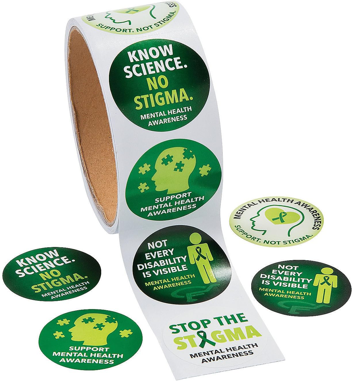 Amazon.com: Mental Health Awareness Stickers - 1 roll of 100 Stickers ...
