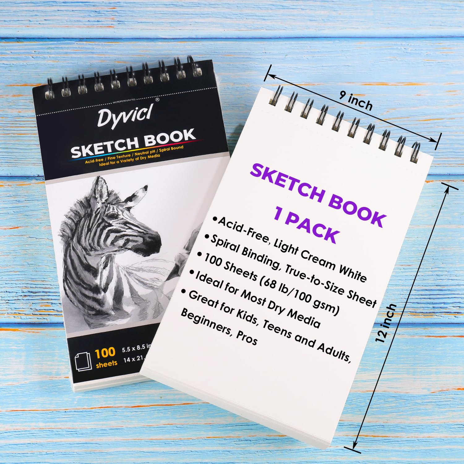 Snapklik.com : Sketchbook 9"x12", 68 Lb/100 GSM, 100 Sheets, Spiral ...