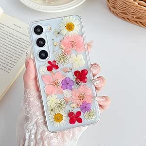 Amazon.com: XIZYO for Samsung Galaxy S23 Plus Case Cute Floral Clear Daisy Pattern Aesthetic ...