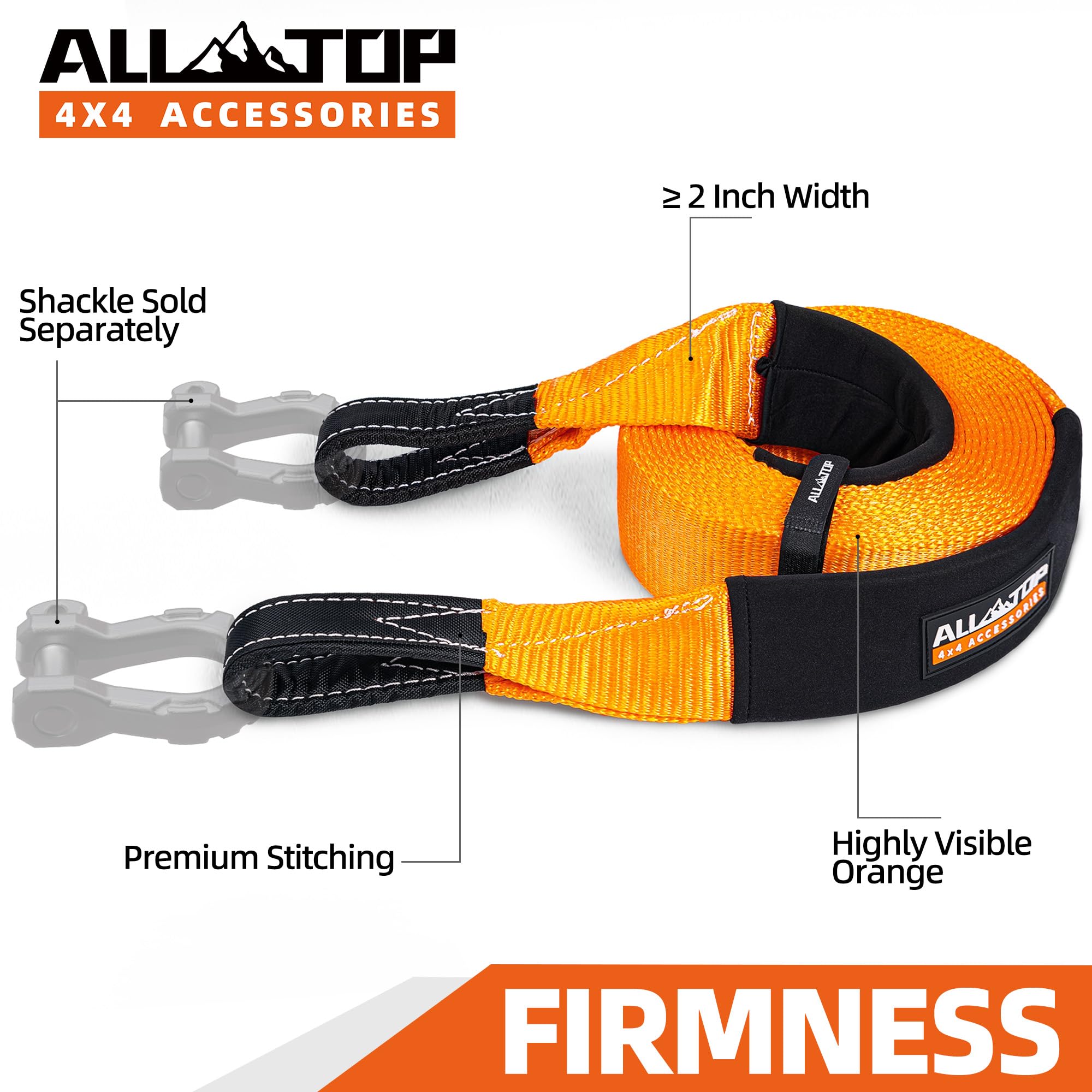 Snapklik.com : ALL-TOP Recovery Snatch Strap, 4in X 20ft - 46500Lbs ...