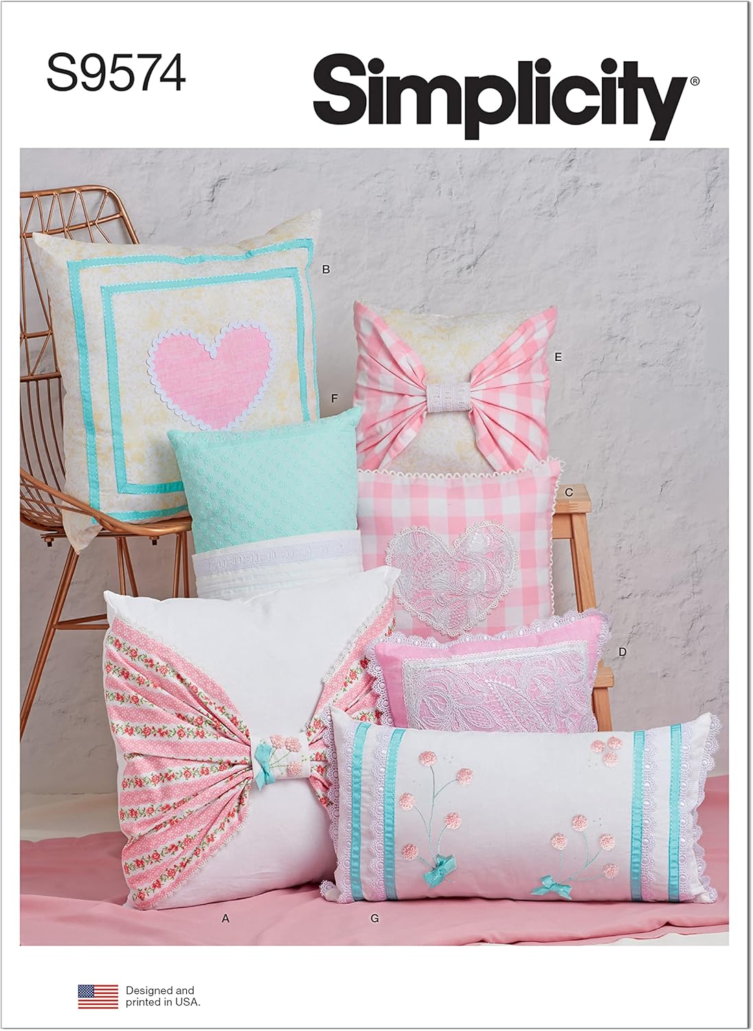 Amazon.com: Simplicity SS9574OS Pillow Sewing Pattern Kit, Code S9574 ...