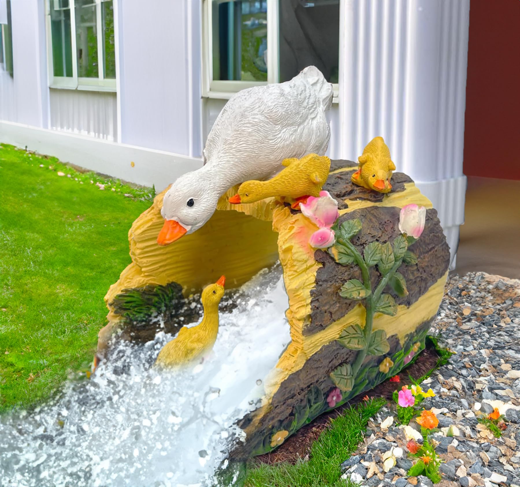 Amazon.com: Teaeeno Duck Decor Statues Gutter Downspout Extension ...