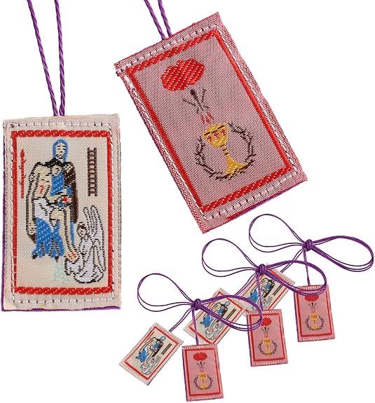 Amazon.com: TALPGOD Purple Scapular Catholic 3 Pcs Marie Julie Jahenny ...