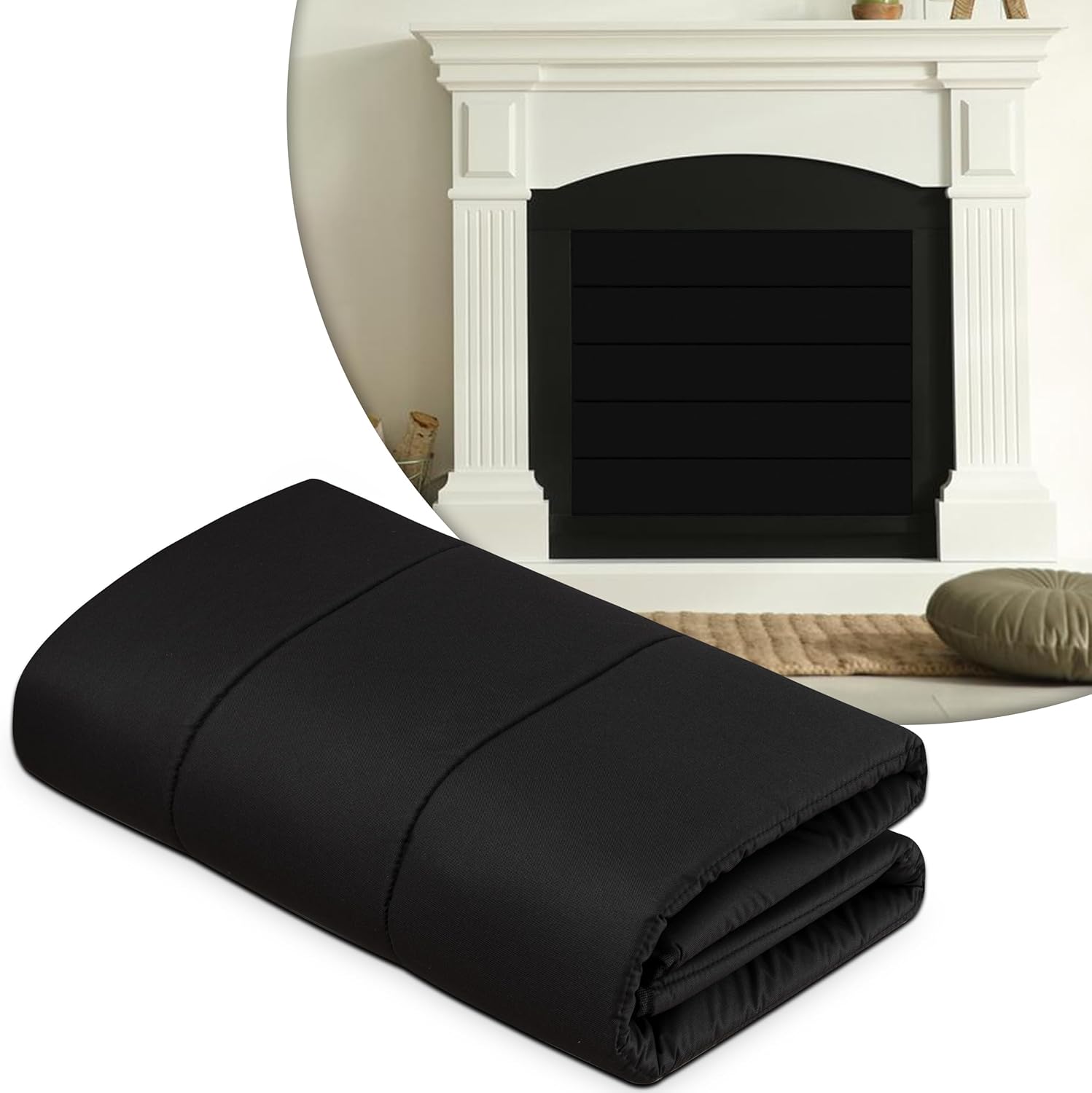 Amazon.com: GMFINE Fireplace Cover Blanket, Magnetic Fireplace Draft ...