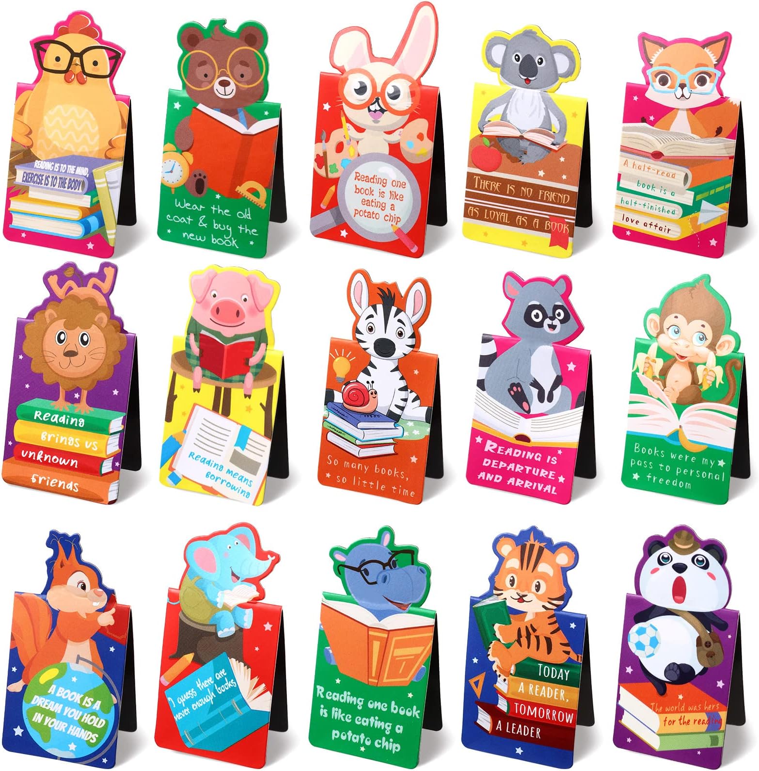 Amazon.com: 40 Pieces Unicorn Magnetic Bookmarks Magnet Page Markers ...