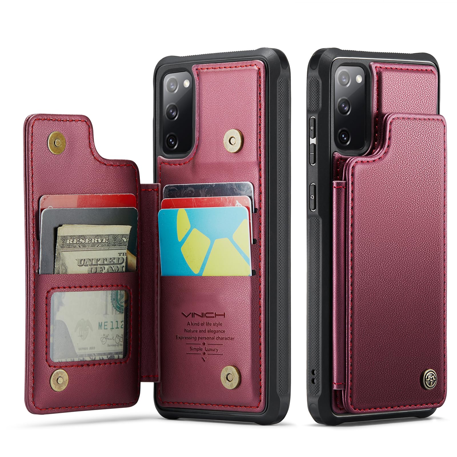 Amazon.com: Vinich for Samsung Galaxy S20 FE Case with Card Holder, for ...