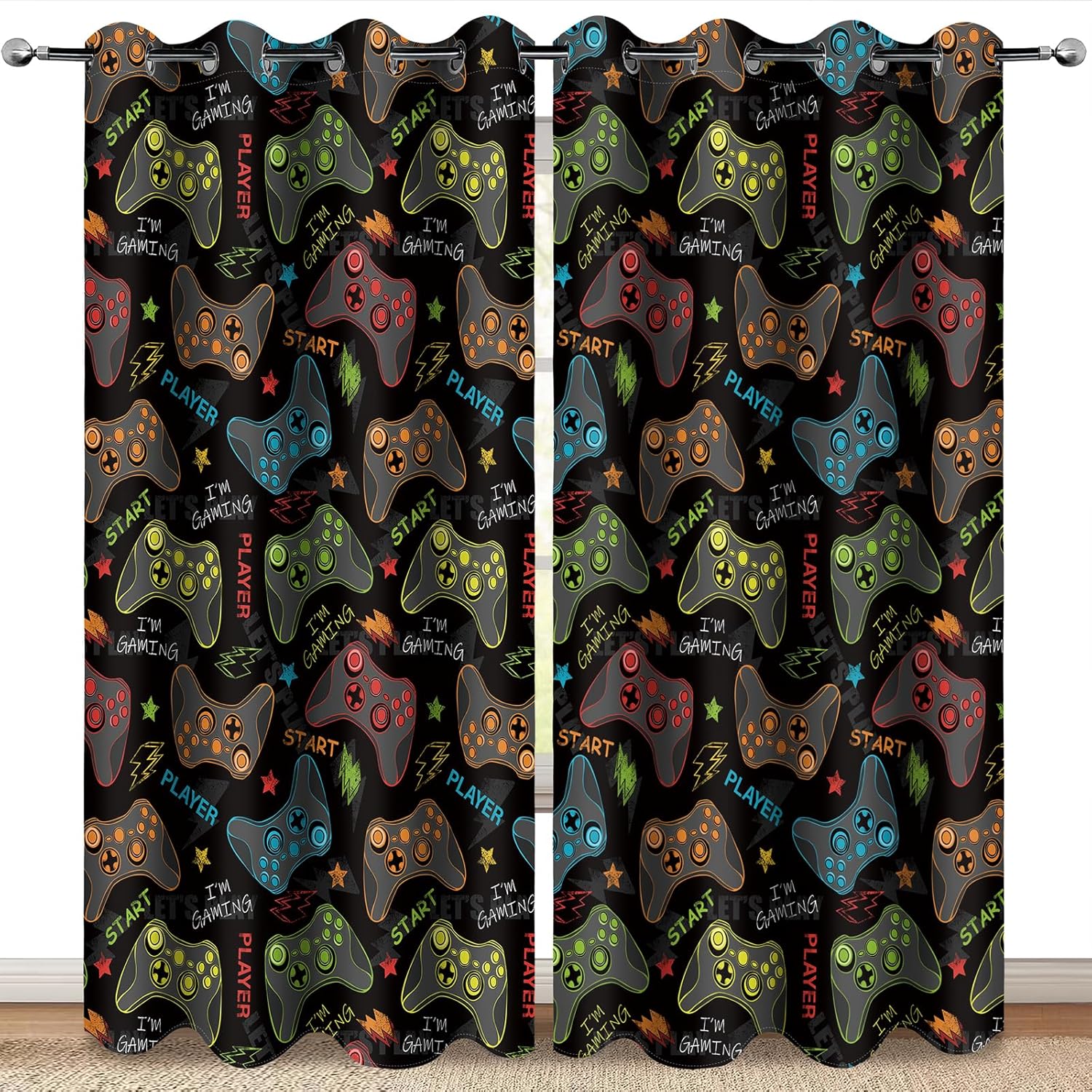 Amazon.com: MissHope Gamer Gaming Gamepad Blackout Curtains Kids Boys ...