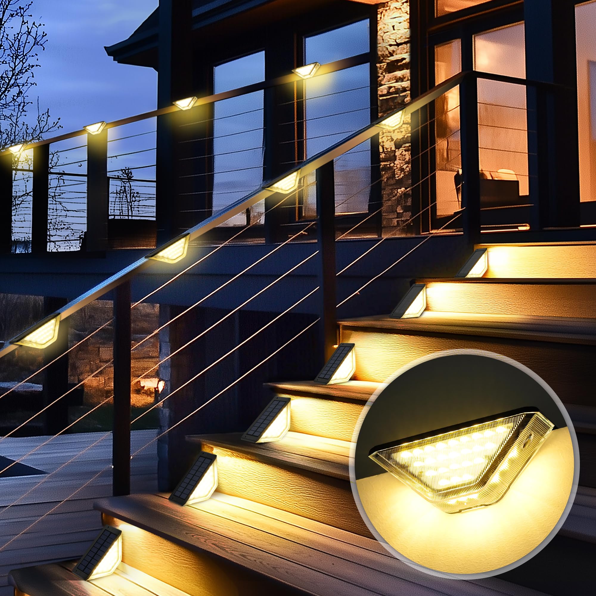 SOLPEX Solar Deck Lights Outdoor,Solar Step Lights for Outside,Two ...