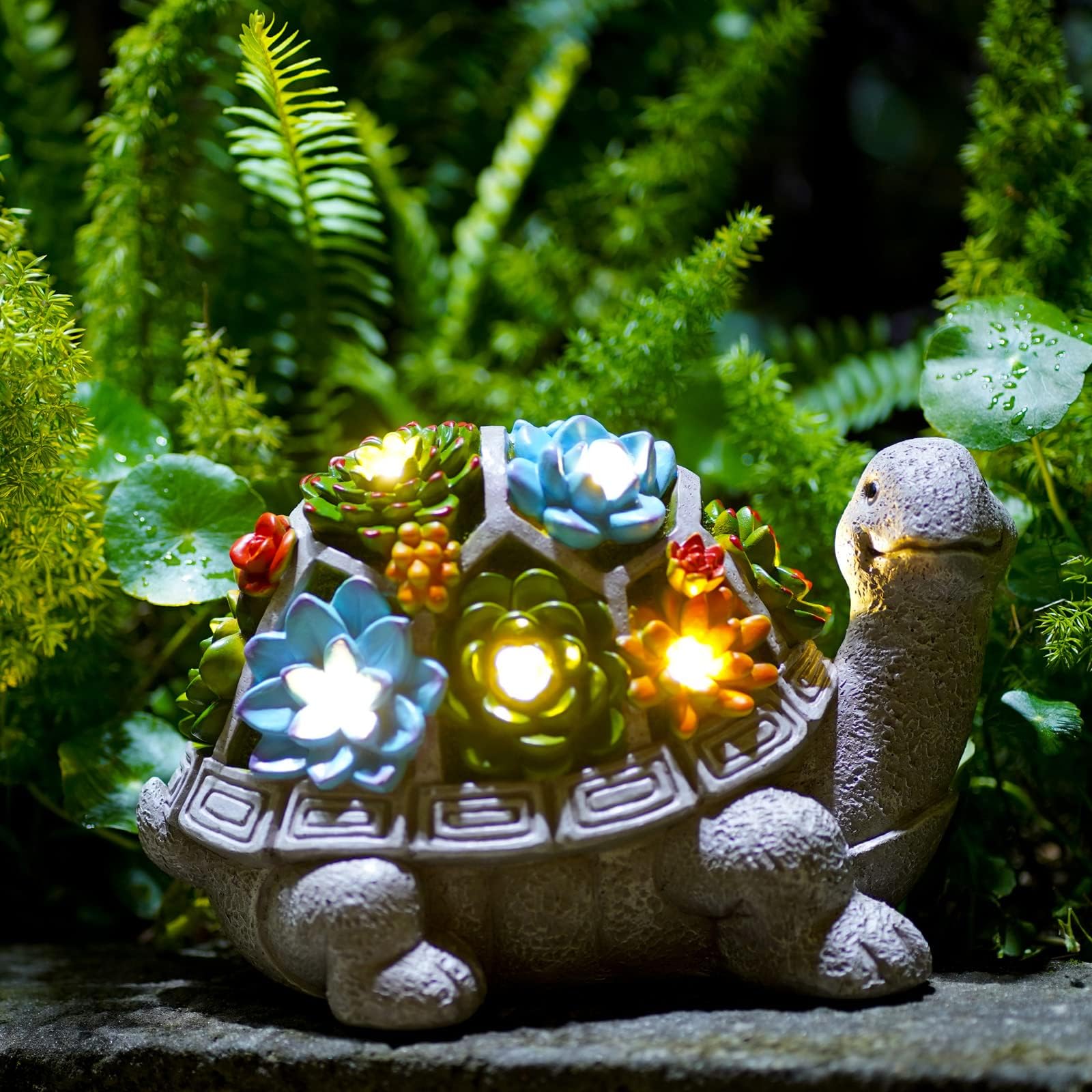 Amazon.com : Jetec Solar Turtle Garden Figurine Turtle Statue Outdoor ...