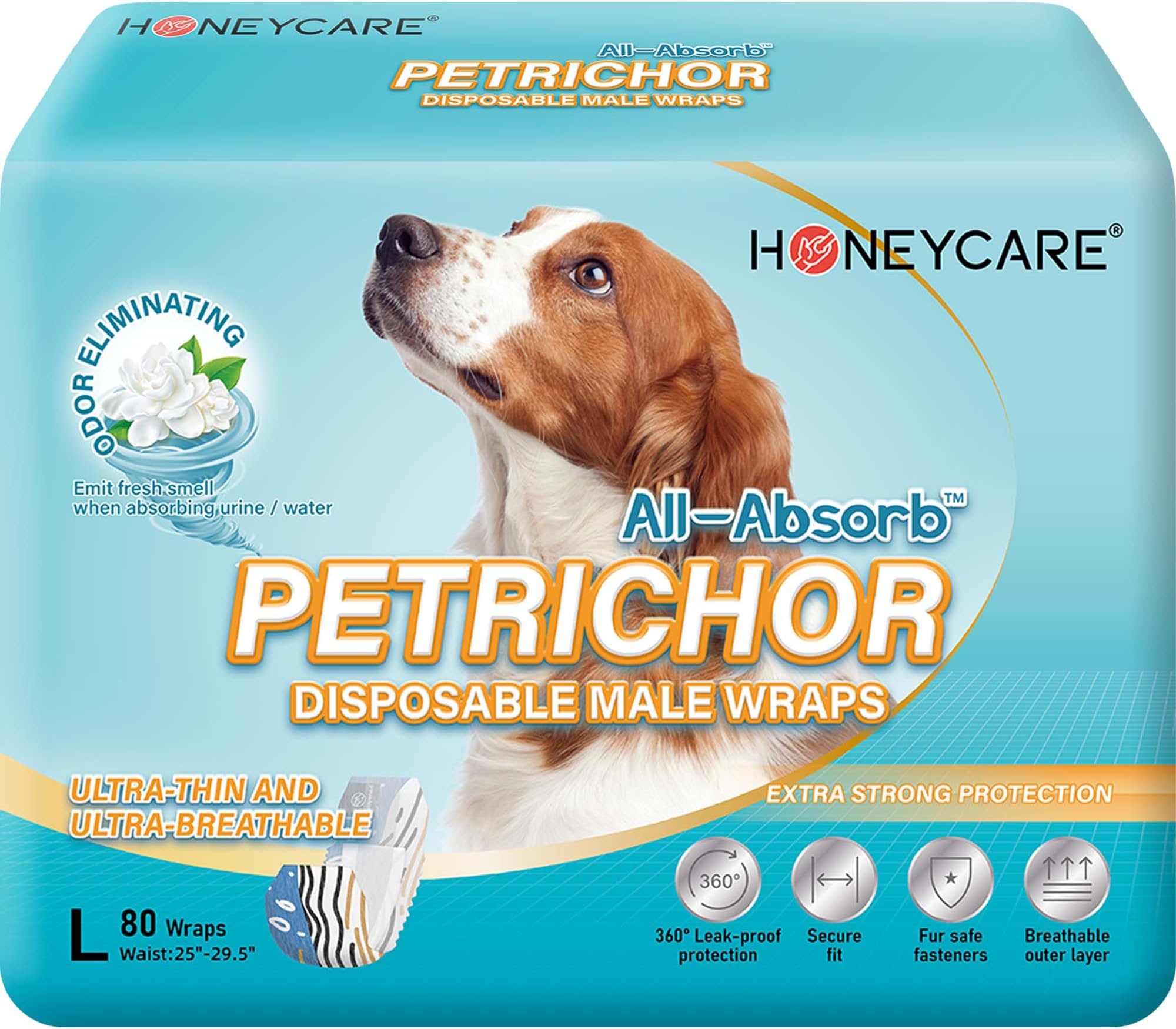 Amazon.com : HONEY CARE All Absorb Petrichor Male Dog Wraps, Fresh ...