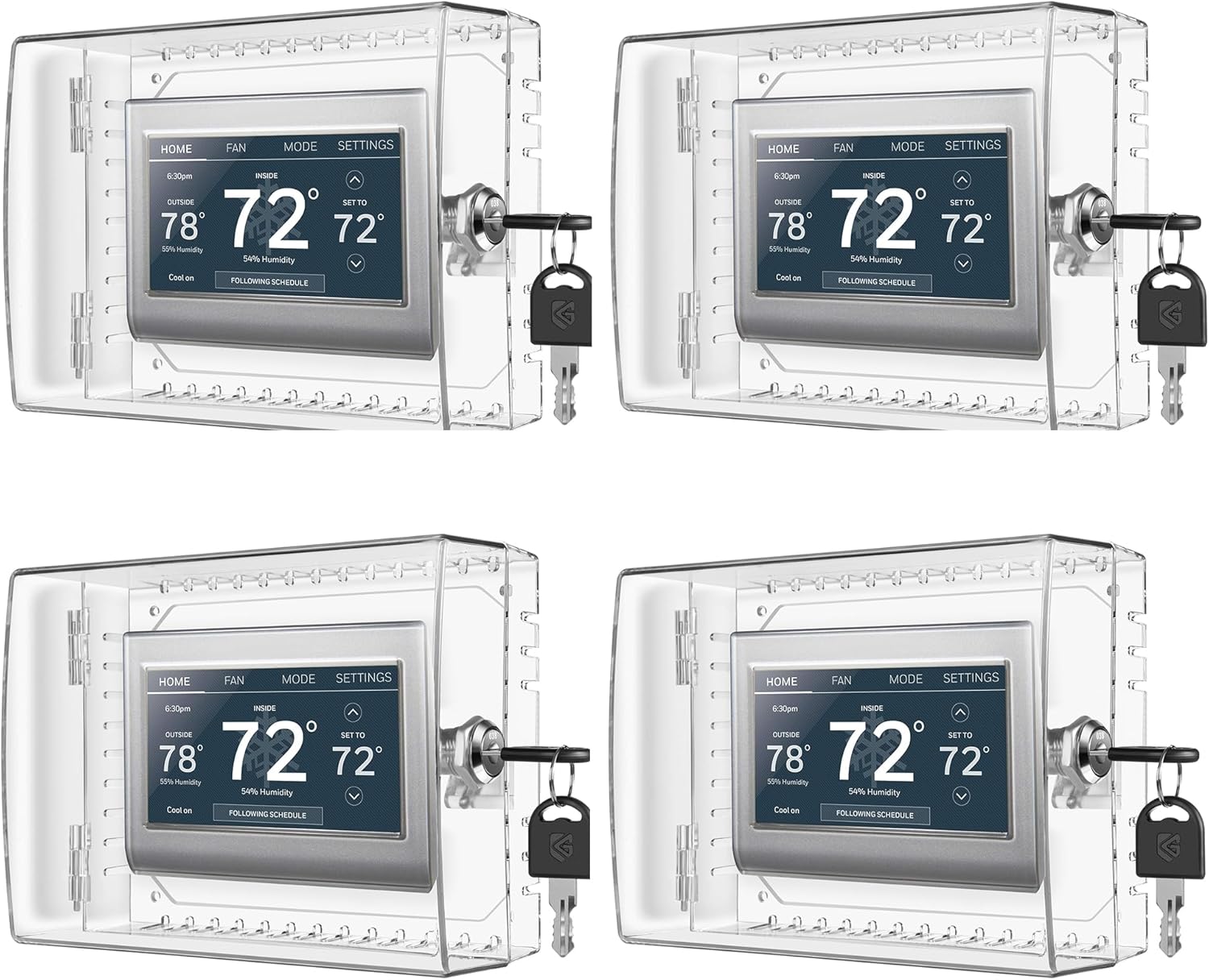 Amazon.com: 4 PCS Large Thermostat Lock Box with Key, Thermostat Cover ...