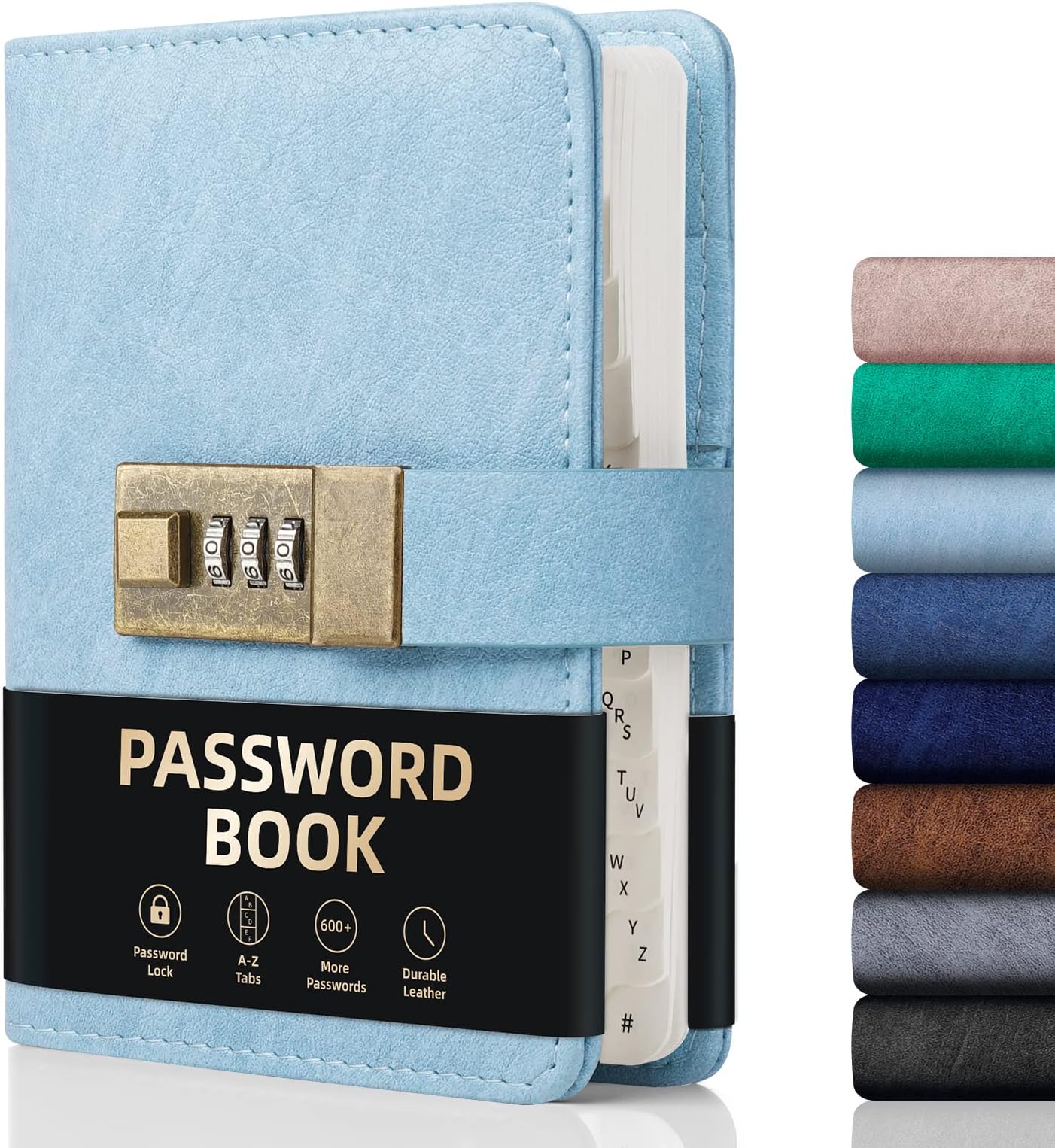 Password Book with Lock, WEMATE Password Book with Alphabetical Tabs ...