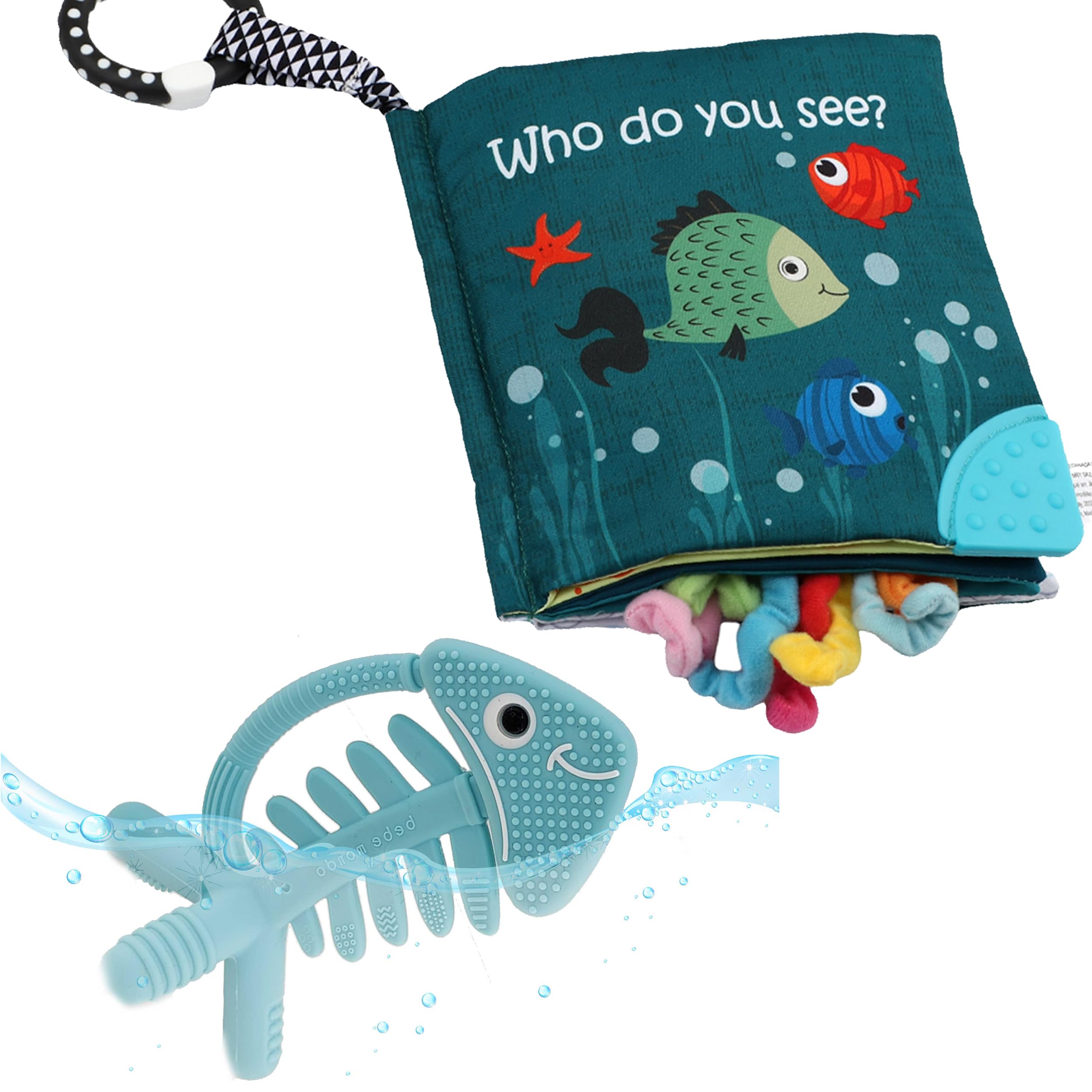 Amazon.com : Fish Baby Crinkle Books & 3D Fish Baby Teething Toys for ...