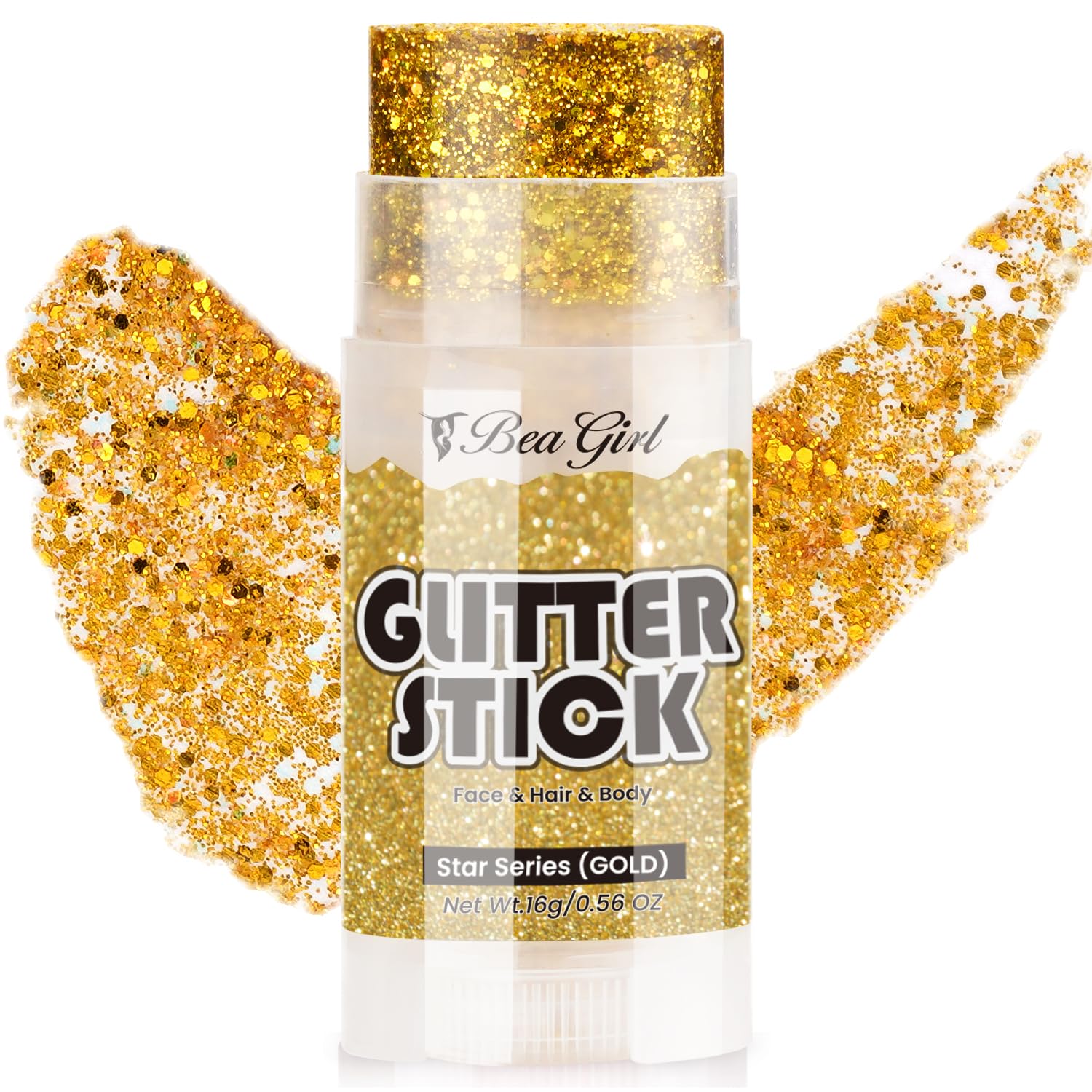 Amazon.com : Beagirl Golden Body Glitter Stick, Chunky Glitter Gel ...