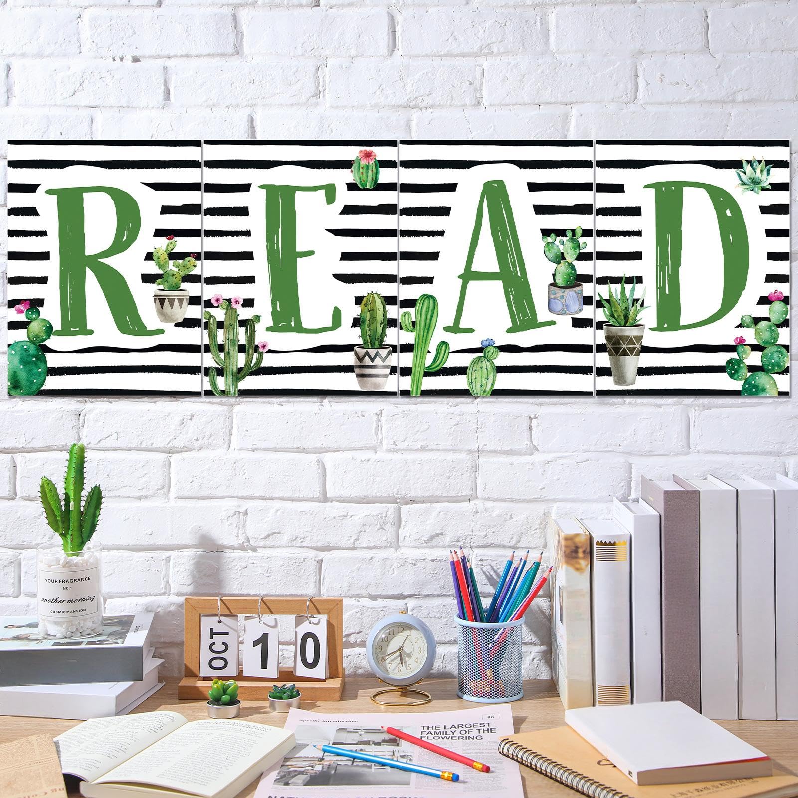 Snapklik.com : Reading Posters Cactus Library Decor Classroom Reading ...