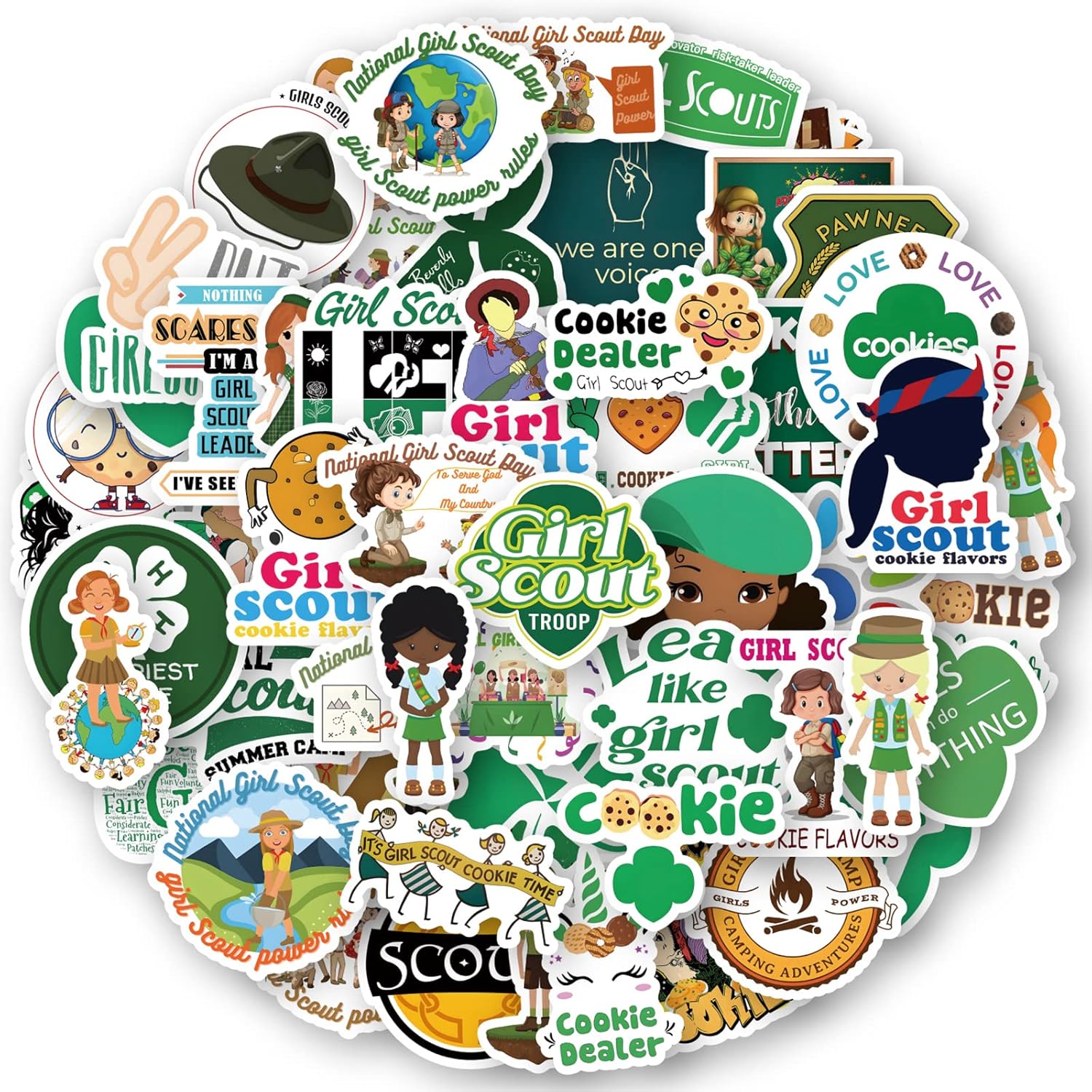 Amazon.com: Girl Scout Stickers, 50 Pcs Waterproof Vinyl Girl Scouts ...